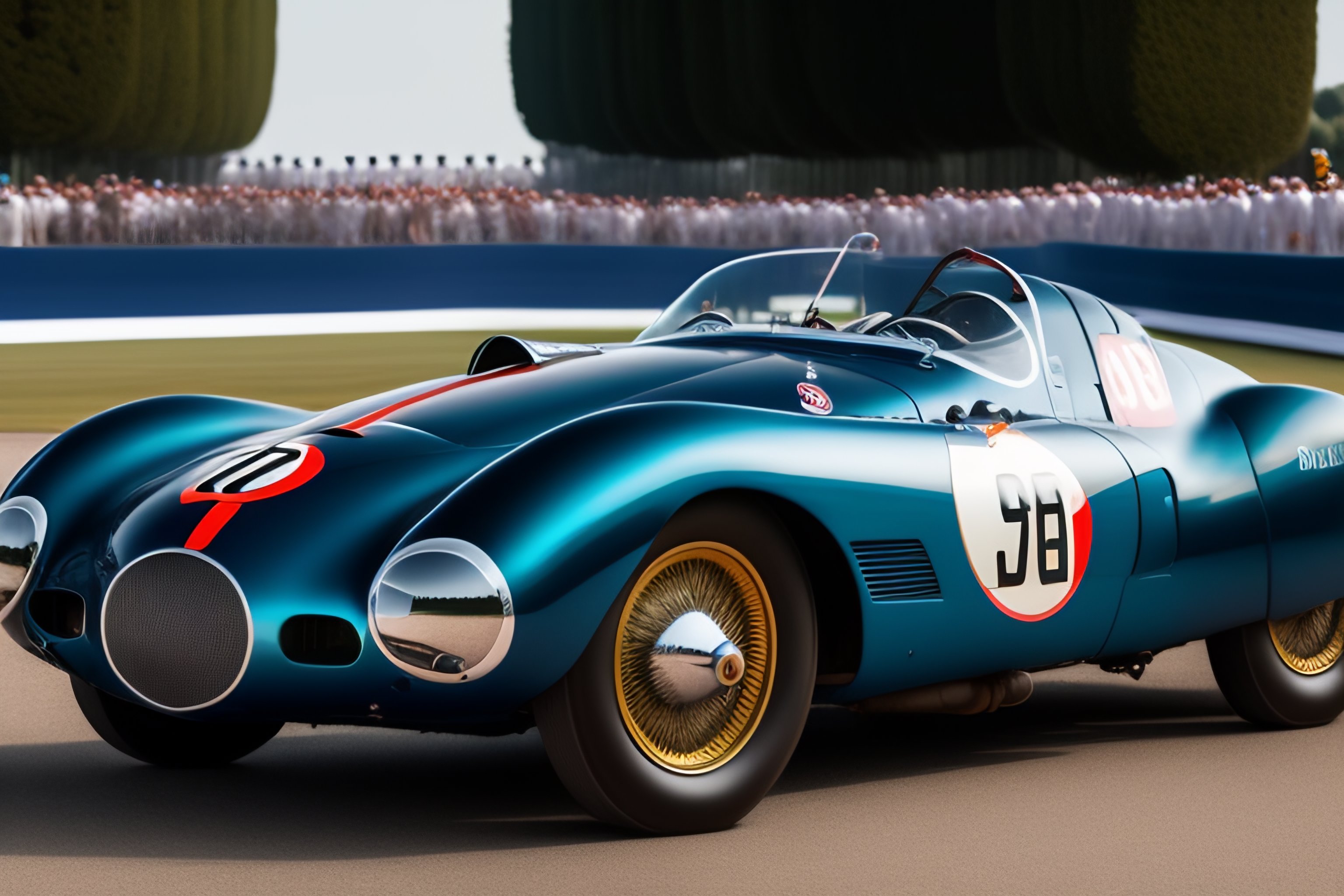 Lexica - A 1955 Bugatti race car at Le Mans