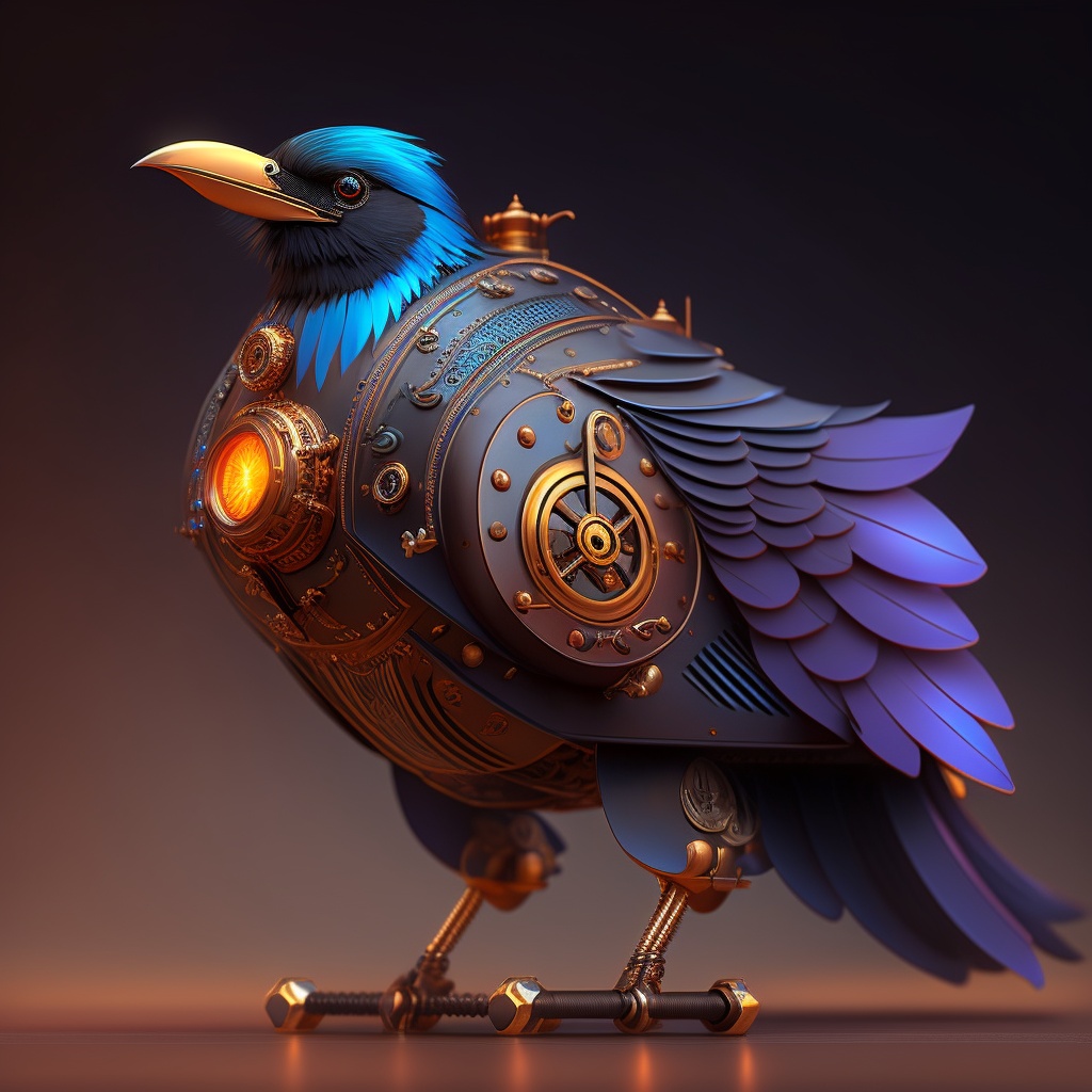Lexica - Steampunk mechanical crow, fantasy artwork, mechanical robot ...