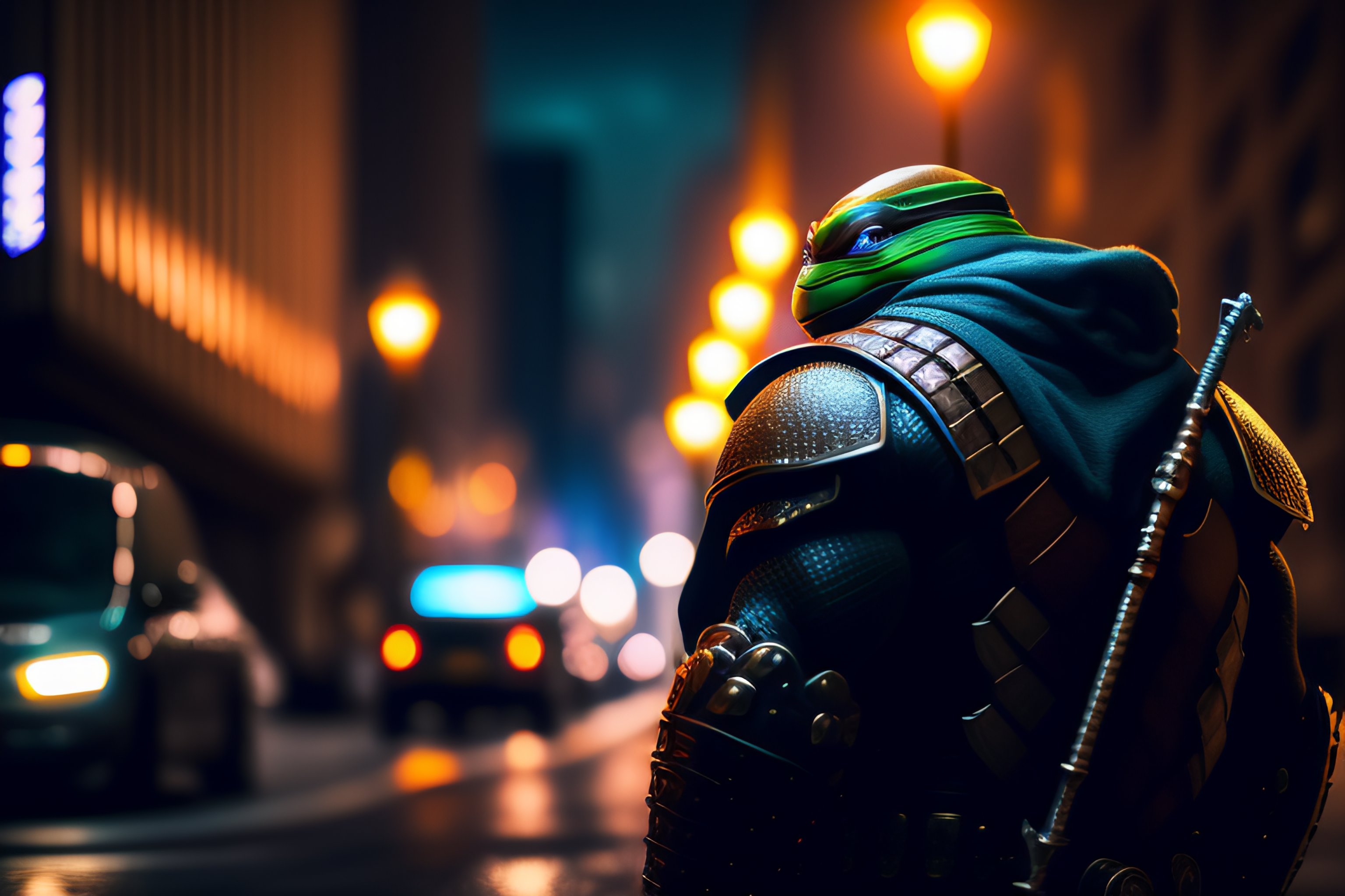 Lexica - Ninja turtles, dark city streets, cinematic composition ...