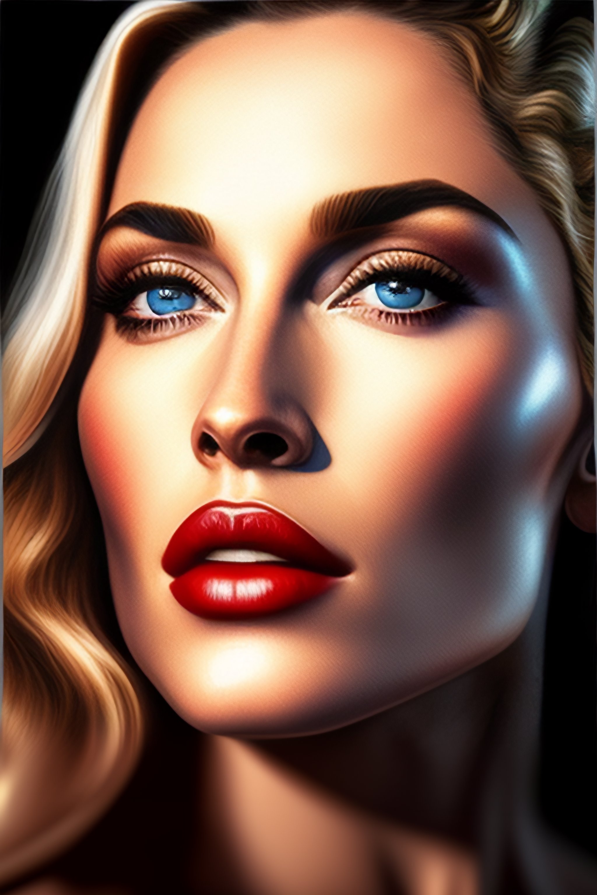 Lexica - Madonna closeup of face. large wet lips. hyperrealistic ...