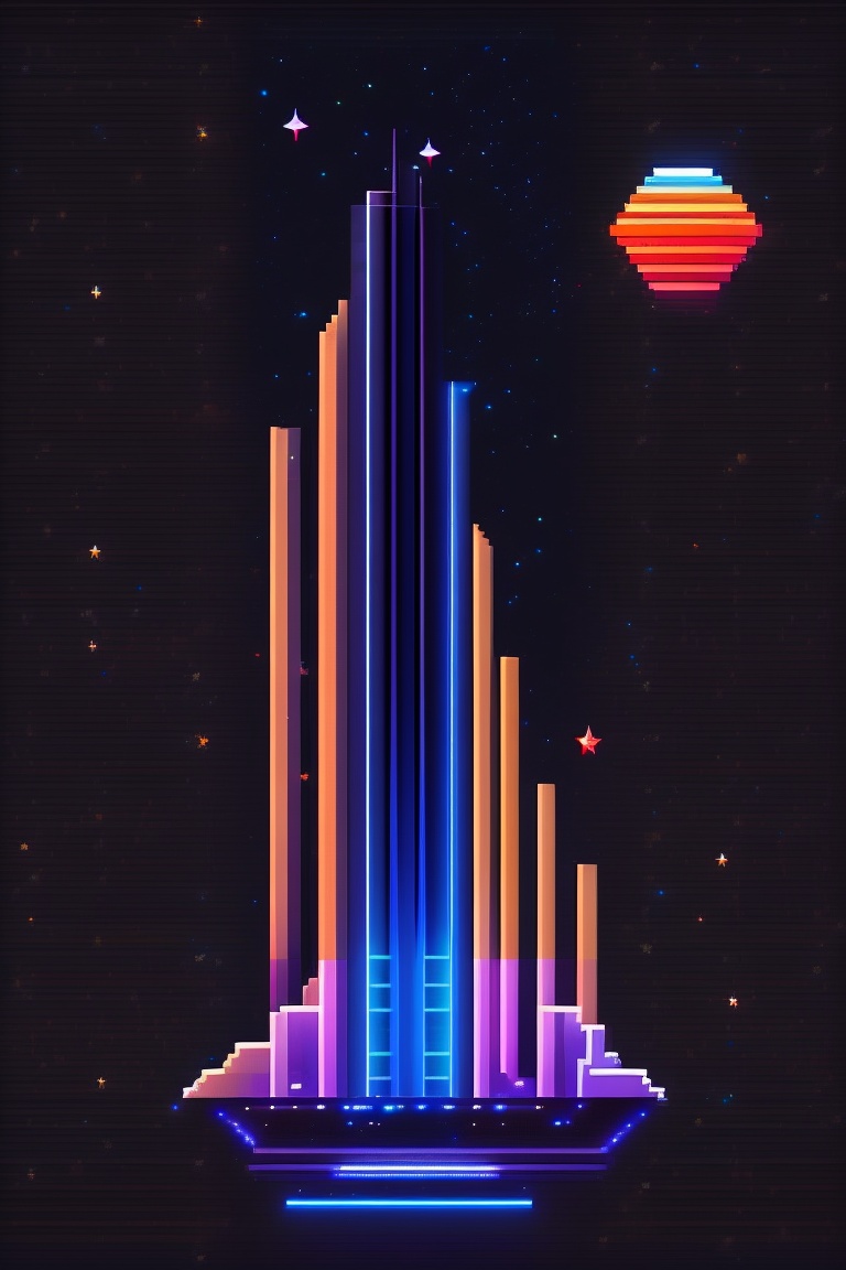 Lexica - Vertical Space Shooter Background, pixel art, stars, black ...