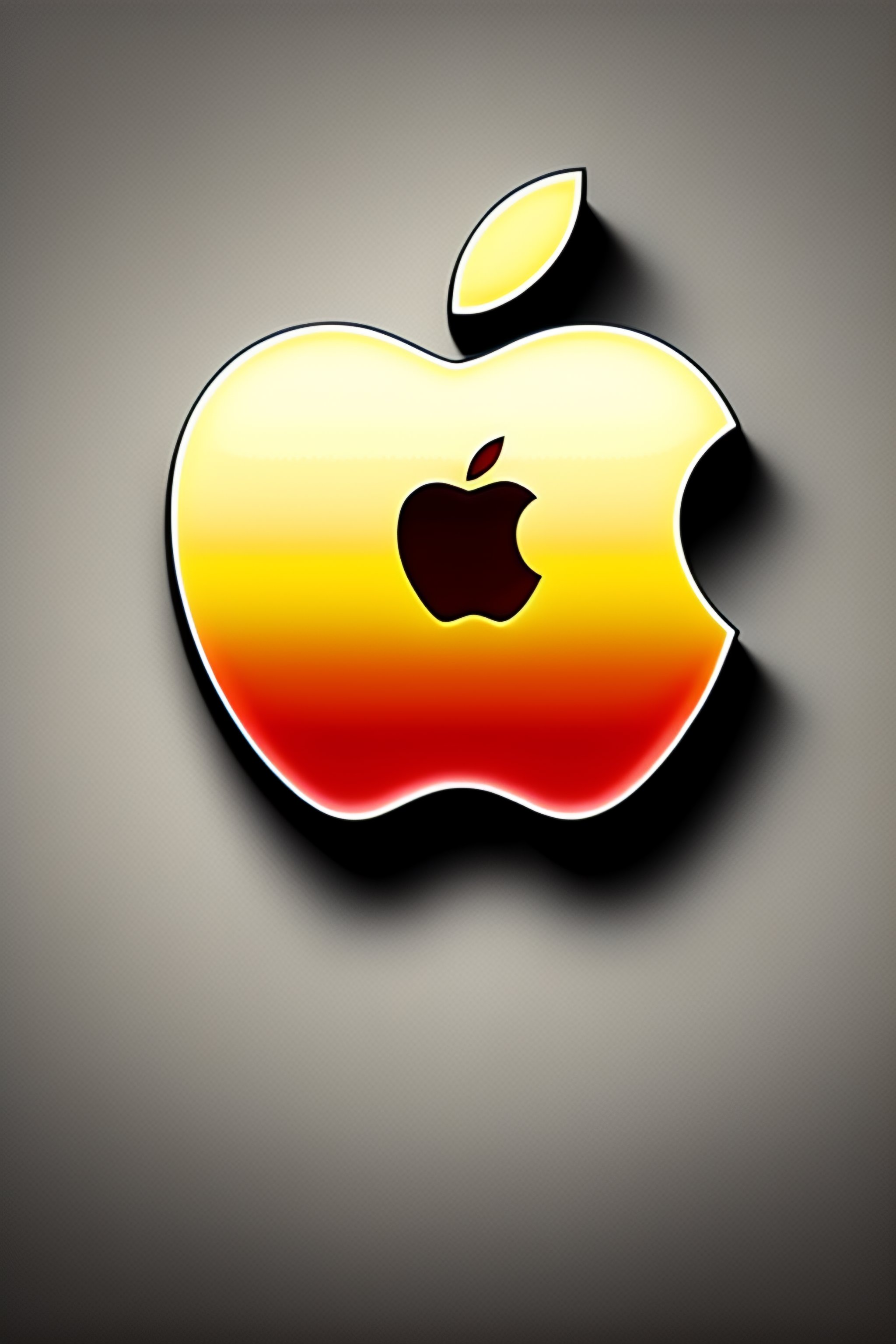 Lexica - The Apple logo is a stylized apple shape with a bite taken out ...