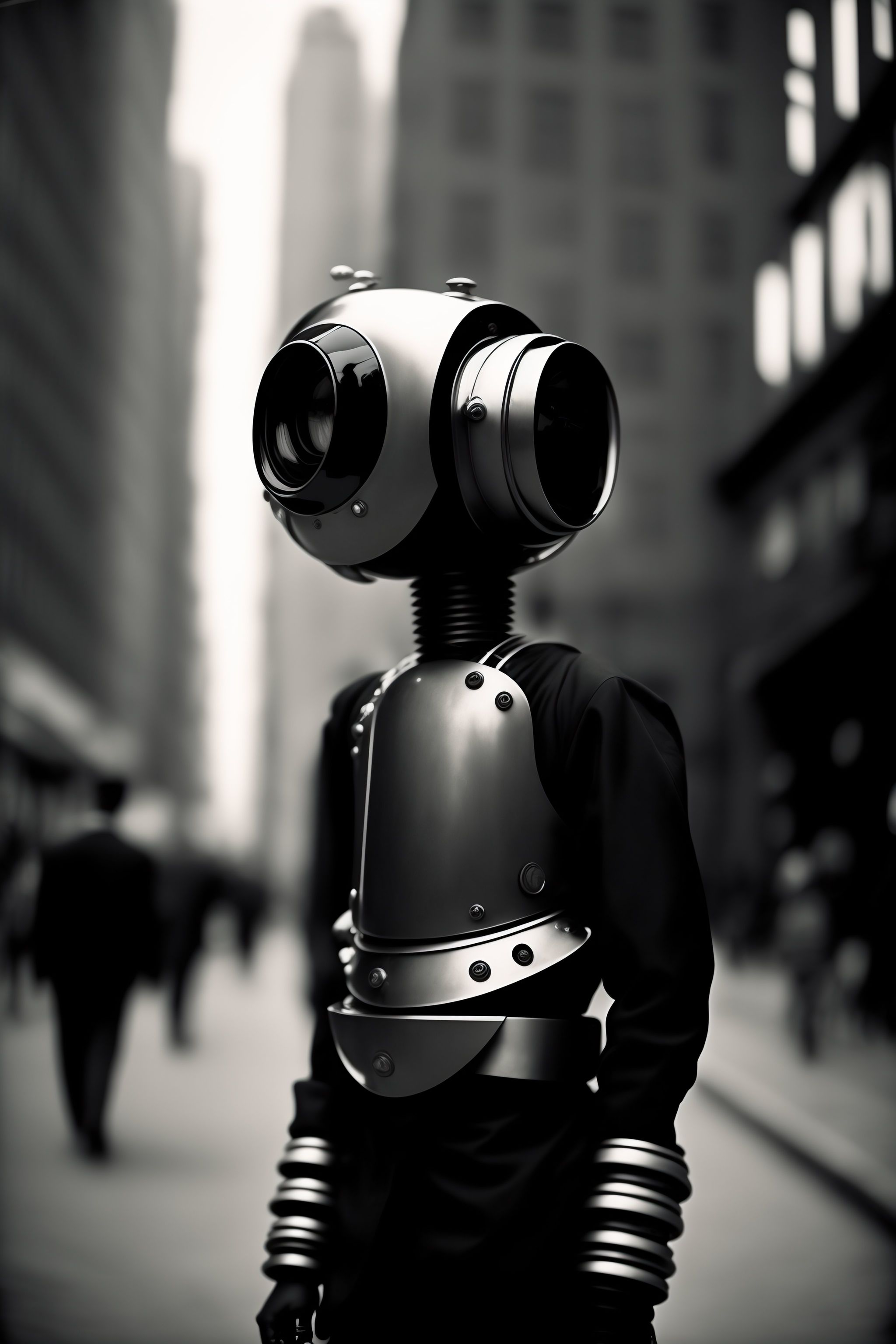 Lexica - A black boy and robots, dramatic gritty surreal street ...