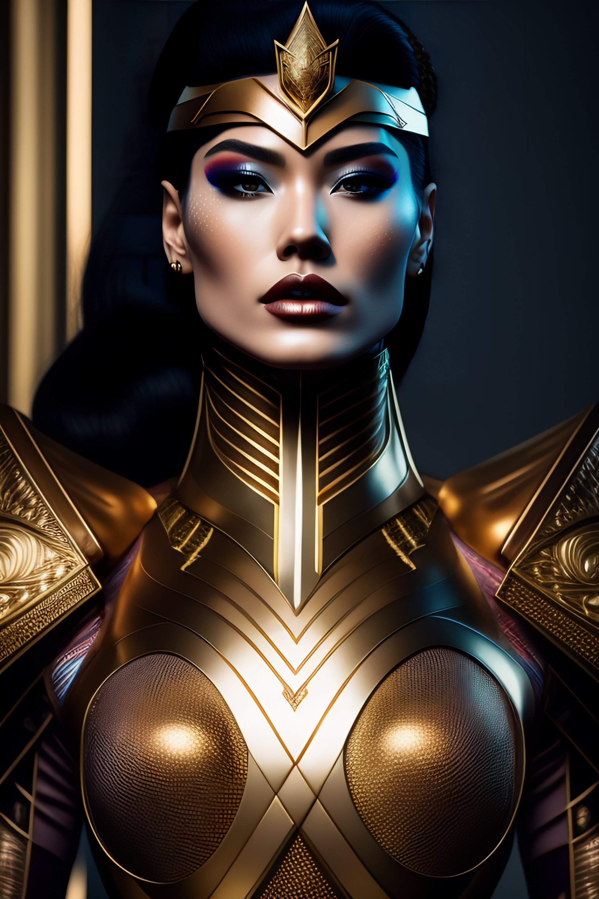 Lexica - Ultra-sharp photography of dc wonderwoman sitting in an high ...
