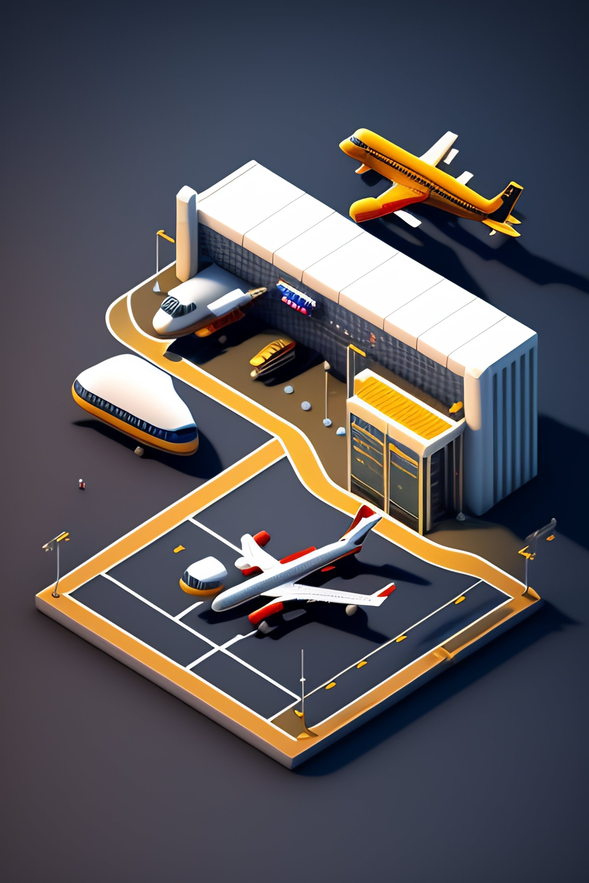 Lexica - Detailed isometric airport, pixel art, unreal engine voxel ...