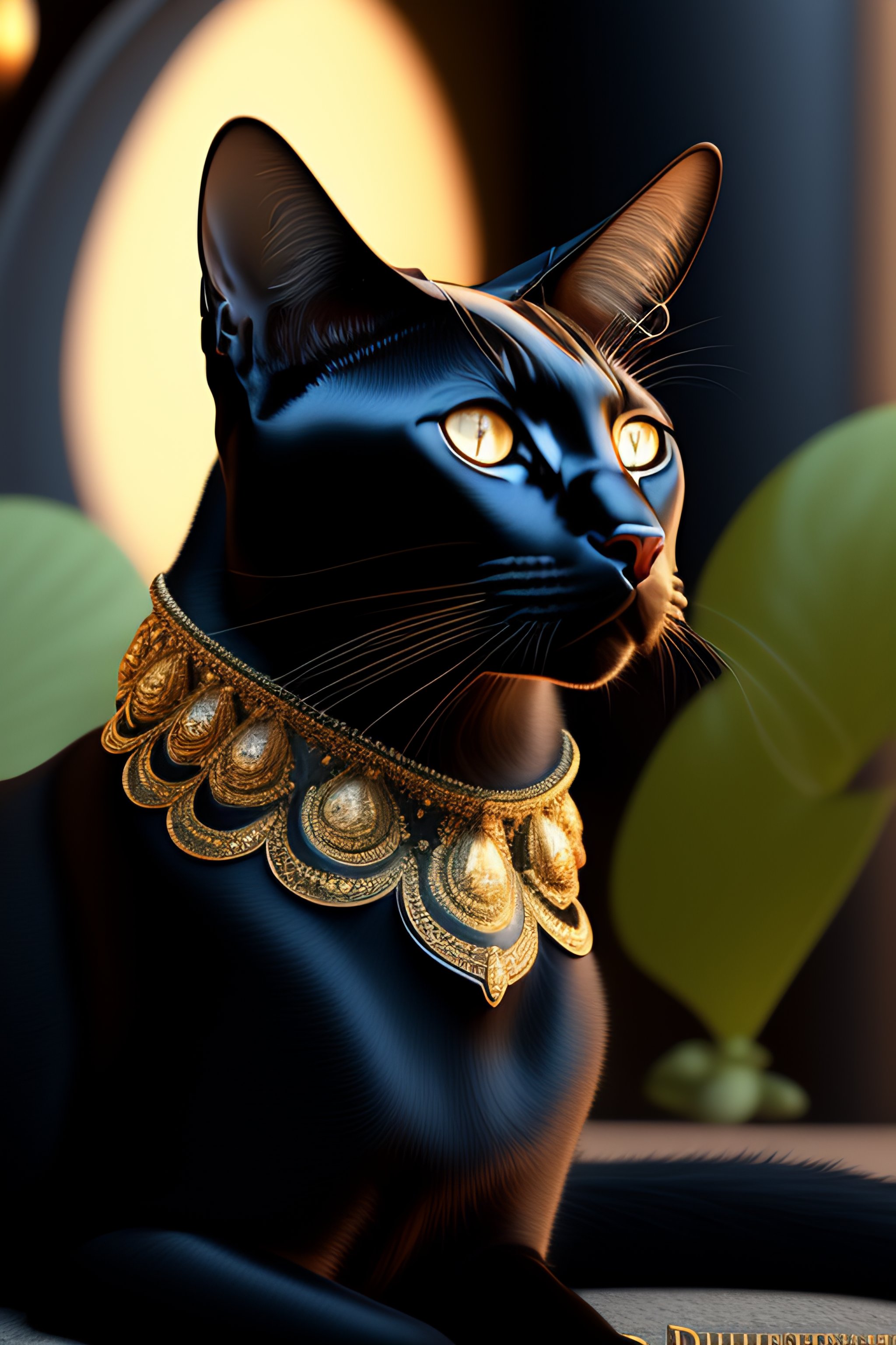 Lexica - Majestic black cat, photo realistic eyes, background, zen ...
