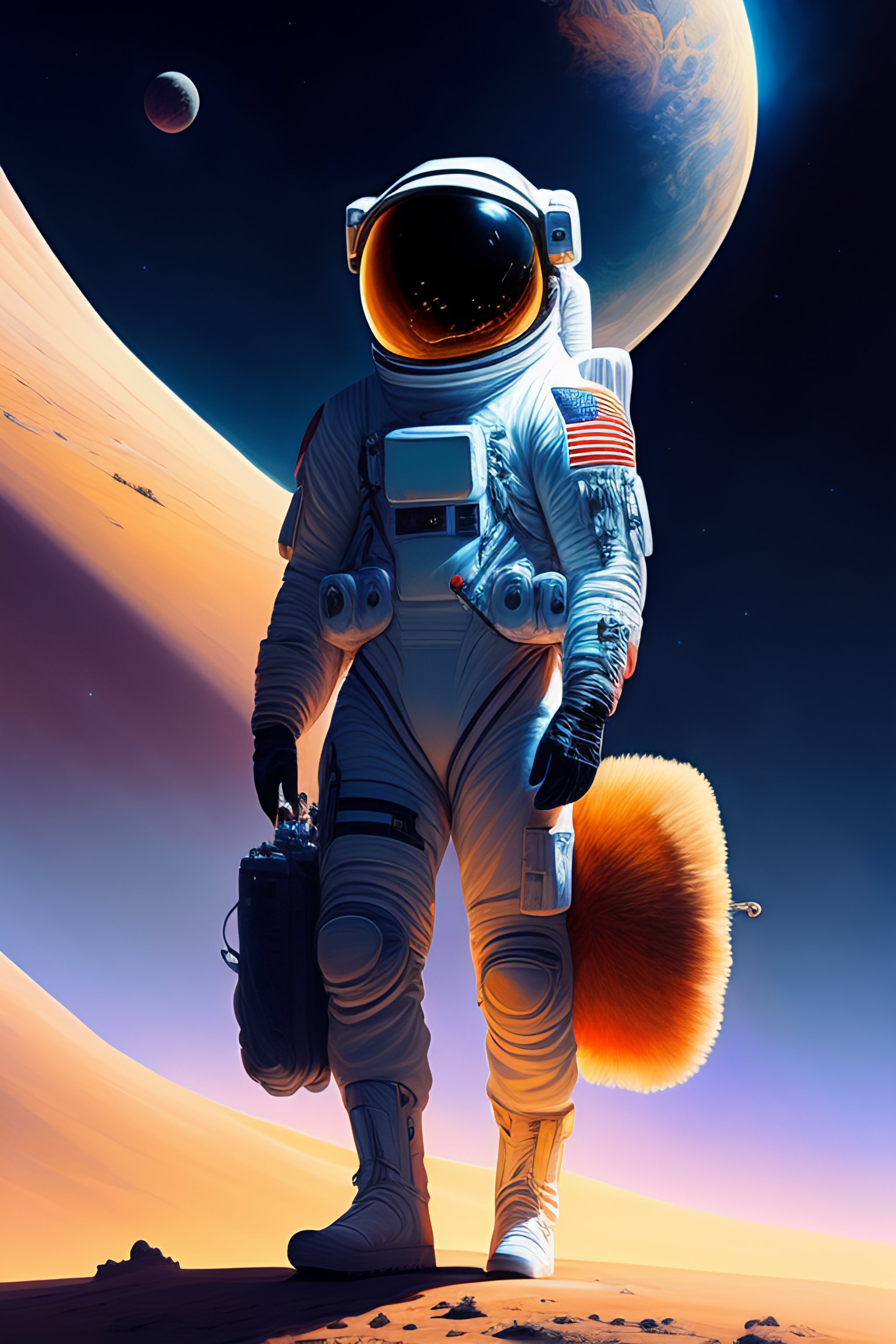 Lexica - An astronaut standing on a distant planet, digital ...