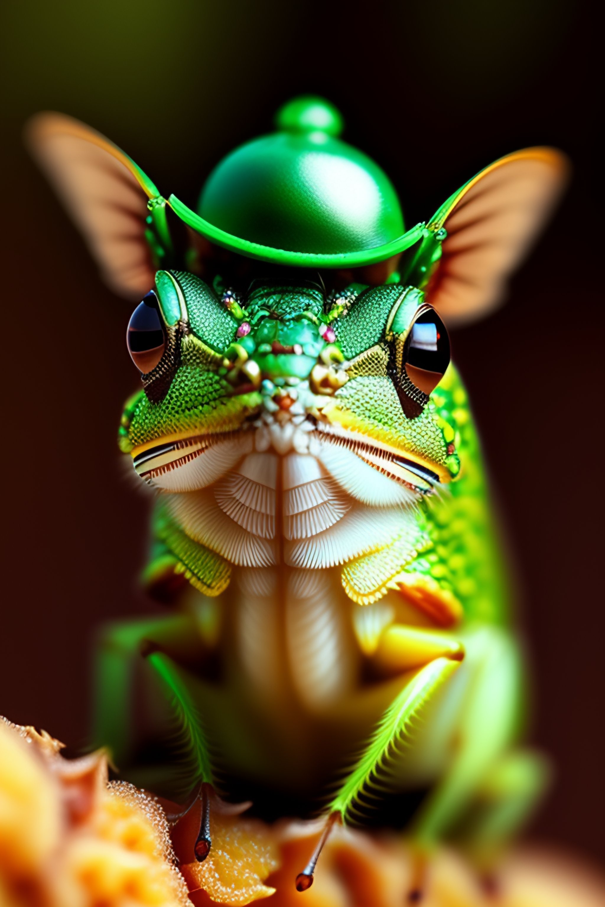 Lexica - Photo of a grasshopper in a hat