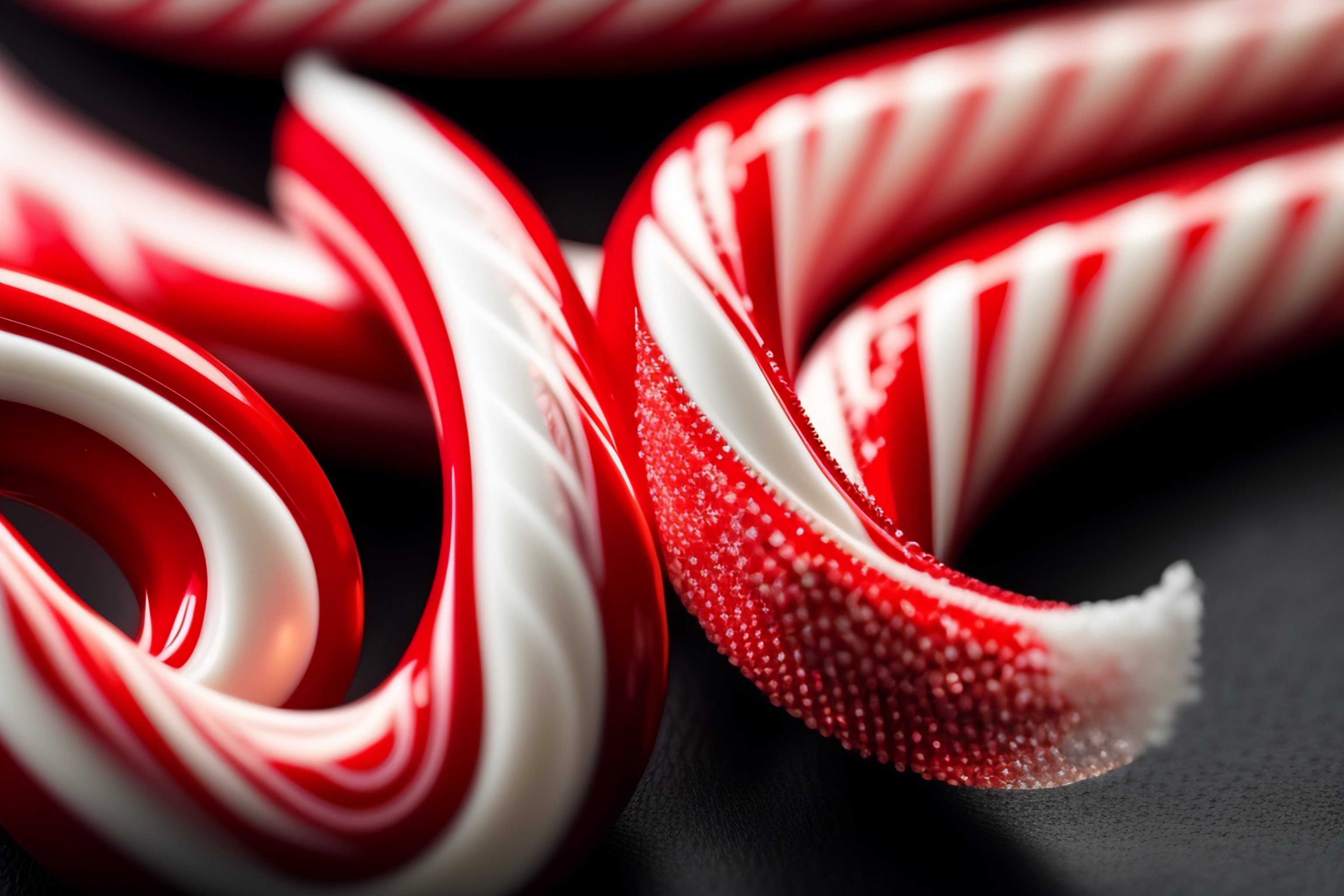 Lexica - Sharp Closeup of peppermint candy canes side by side