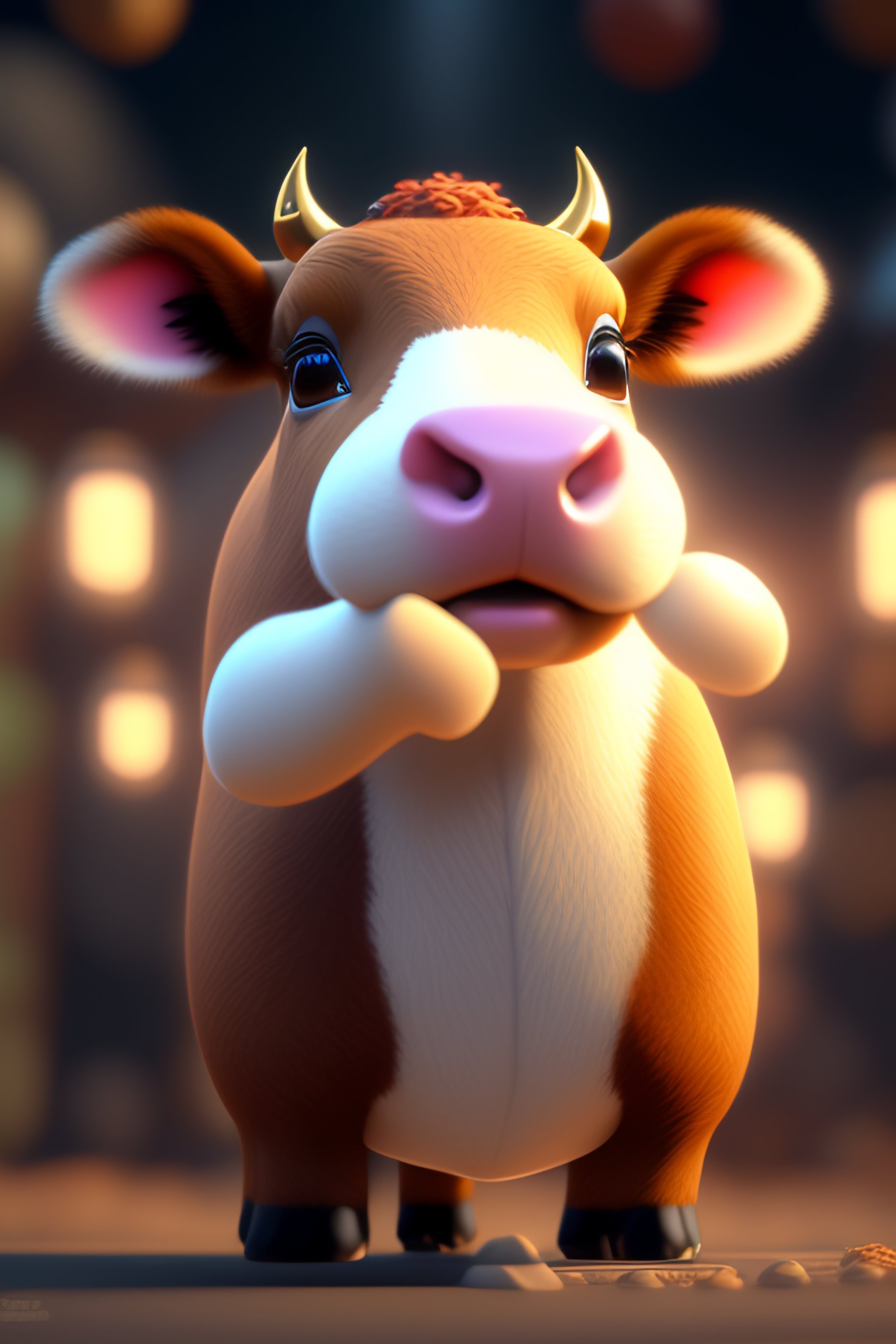 Lexica - Cute adorable little cow with wielding a rocket-launcher ...