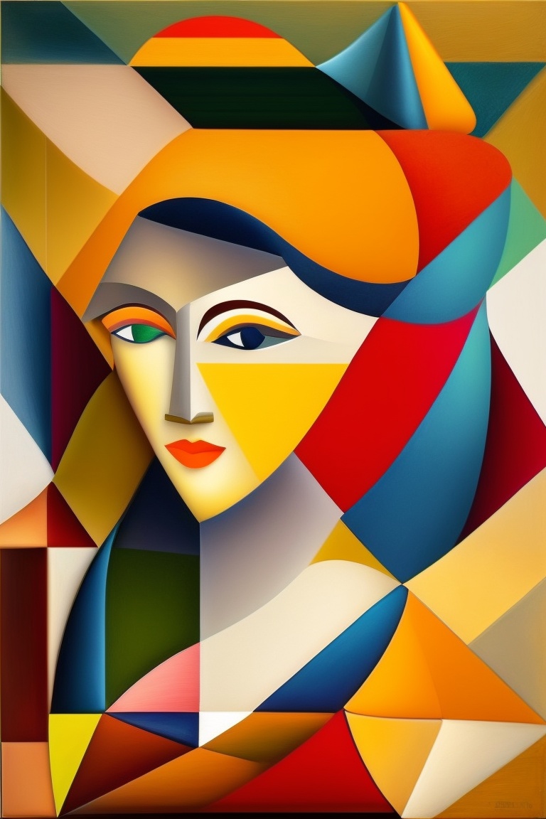 Lexica - A girl, cubism-naive,
