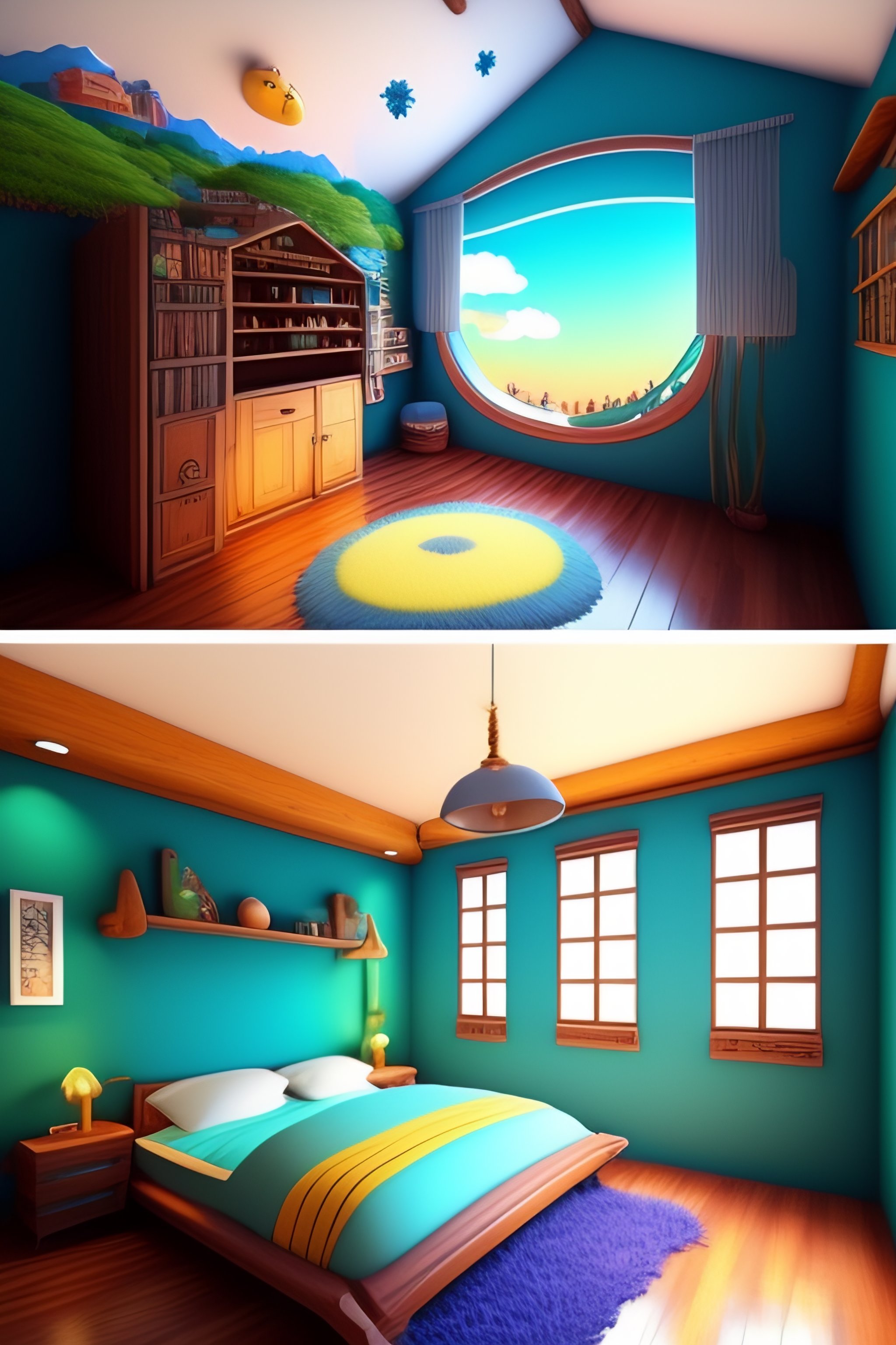 Lexica - Cozy messy bedroom inspired by Studio Ghibli's visual style ...