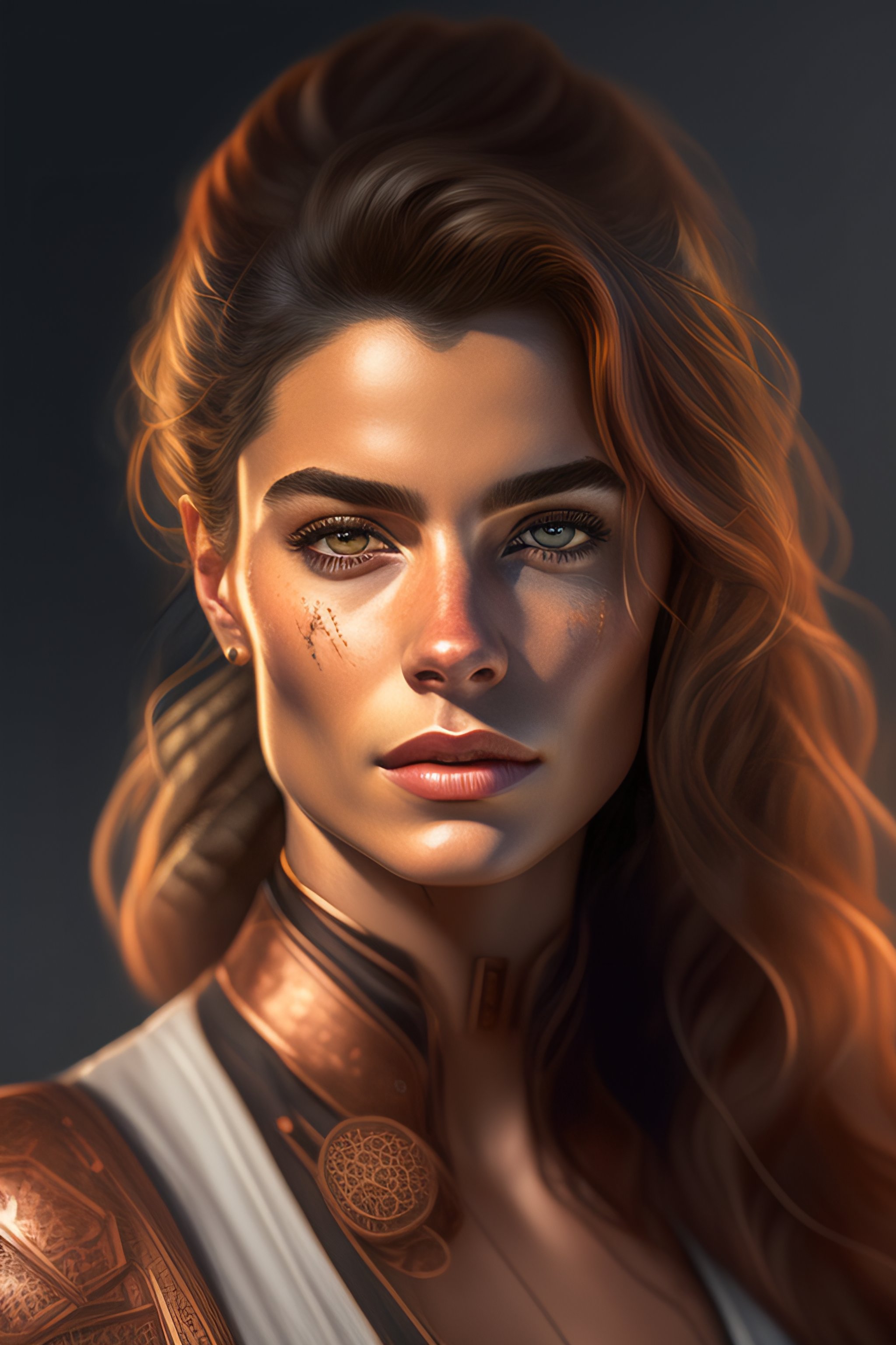 Lexica - Portrait of a camila giorgi, copper wires, visible scars and ...