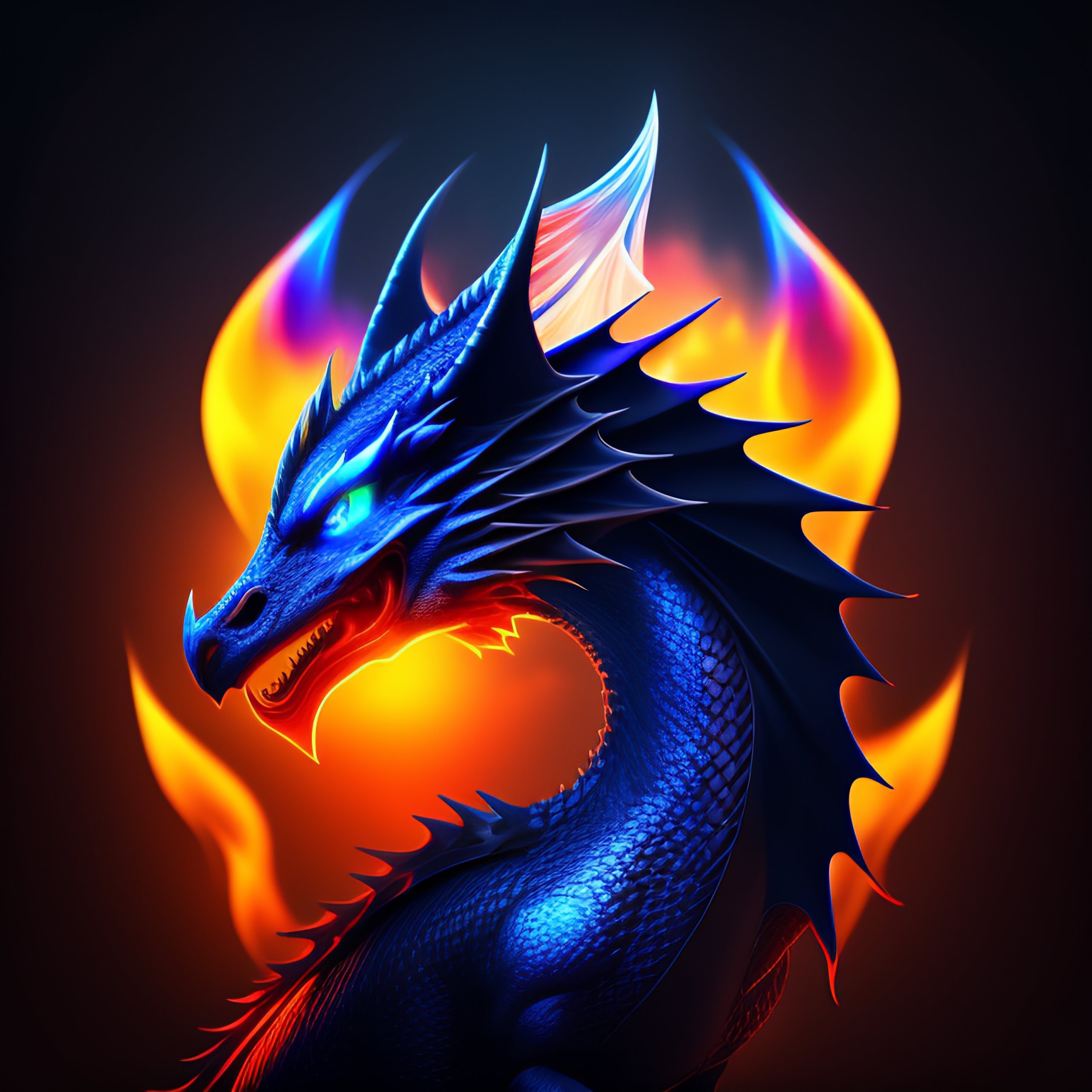 Blue Fire Dragon Hd