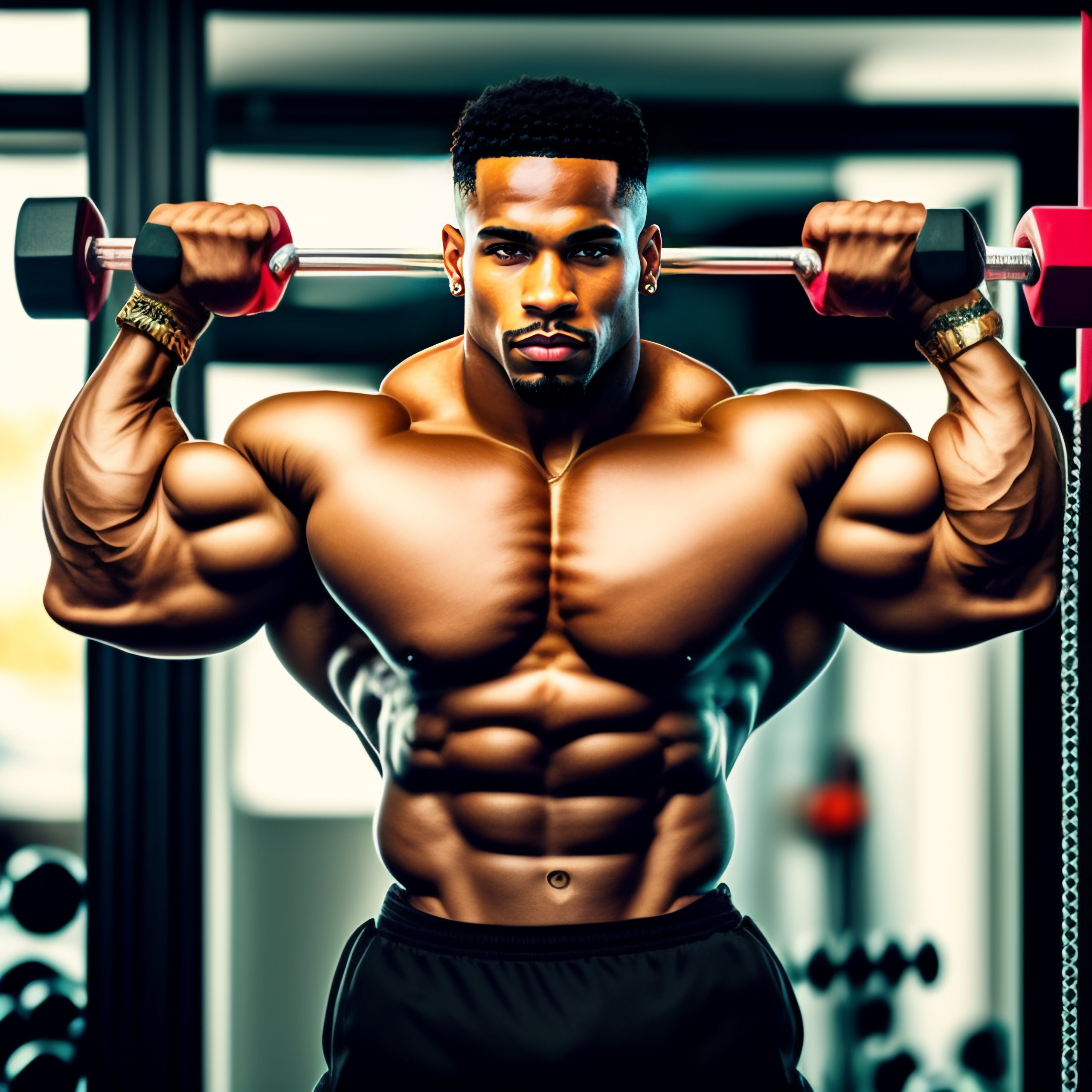 Lexica - Portrait of a light skin Latino bodybuilder outside