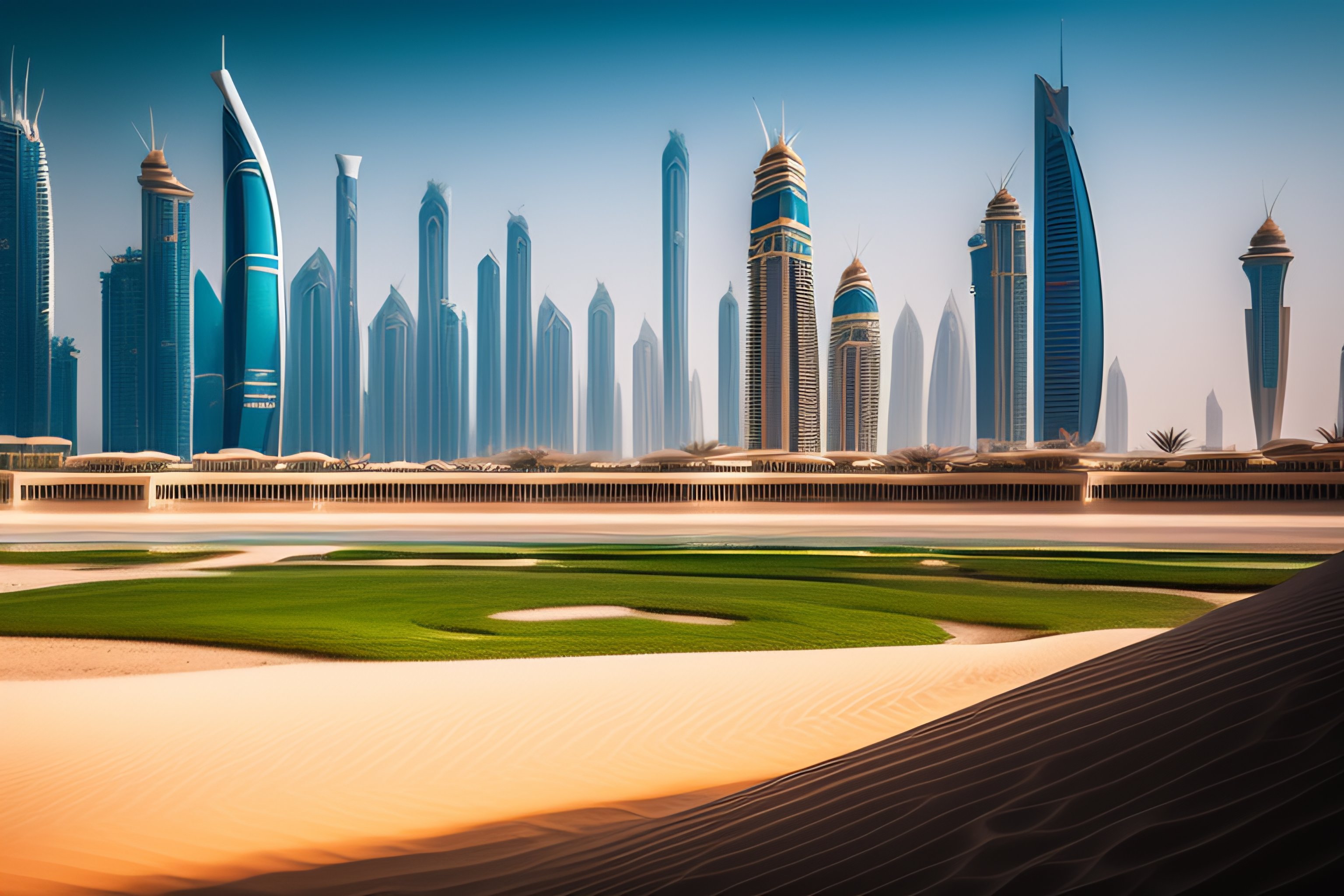 Lexica - Landscape of a dubai city.