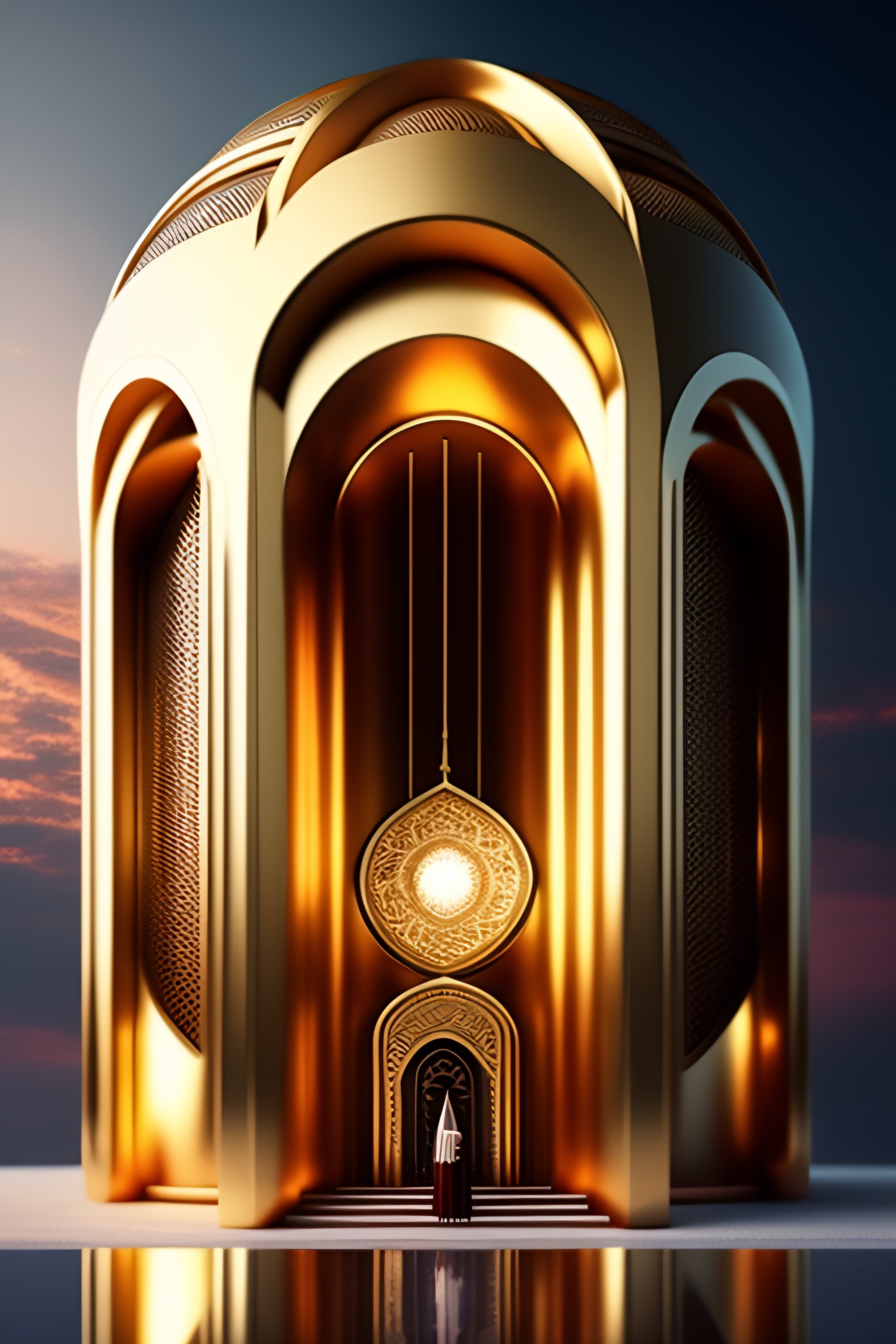 Lexica - Create an image of a futuristic synagogue with a beautiful ...