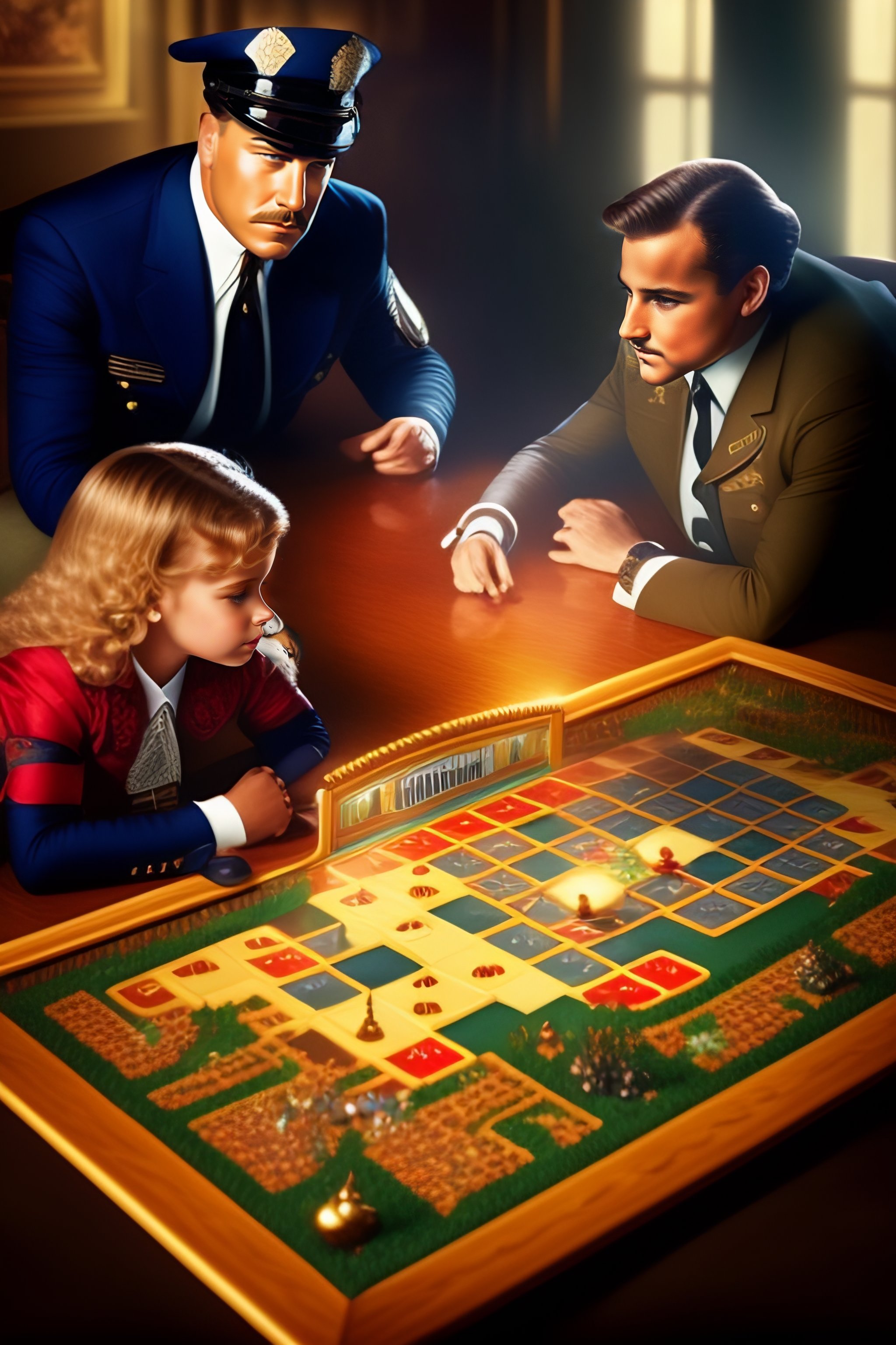 Lexica - Game board, detectives, dagger, suspects, police, a dog, a ...