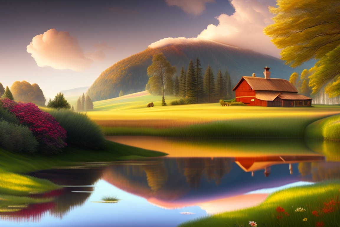 Lexica - Countryside landscape wallpaper.