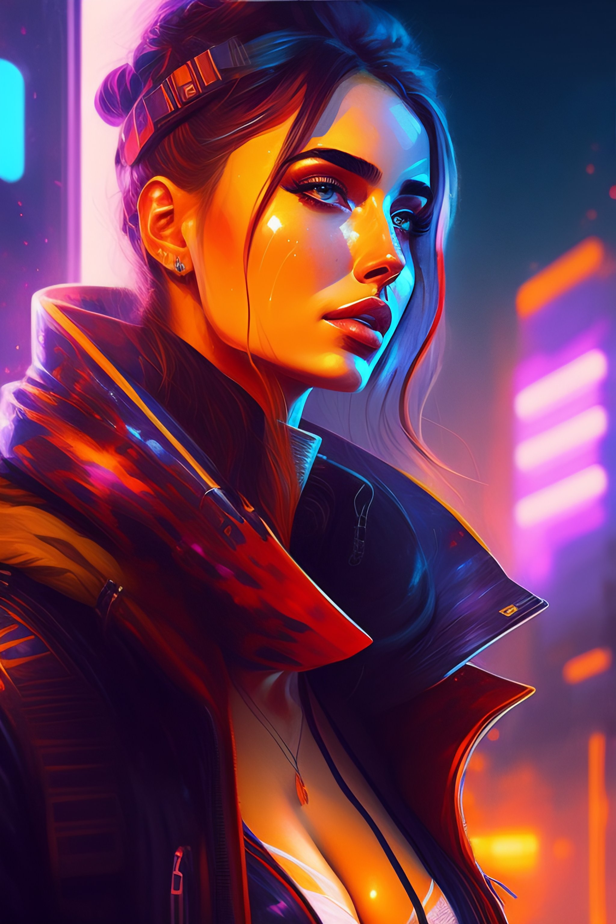 Lexica - Theo james and ana de armas, cyberpunk futuristic neon. by ismail inceoglu dragan bibin ...