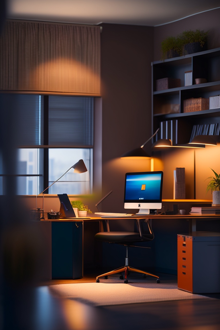 Lexica - A modern office showing employee working on workspace ...