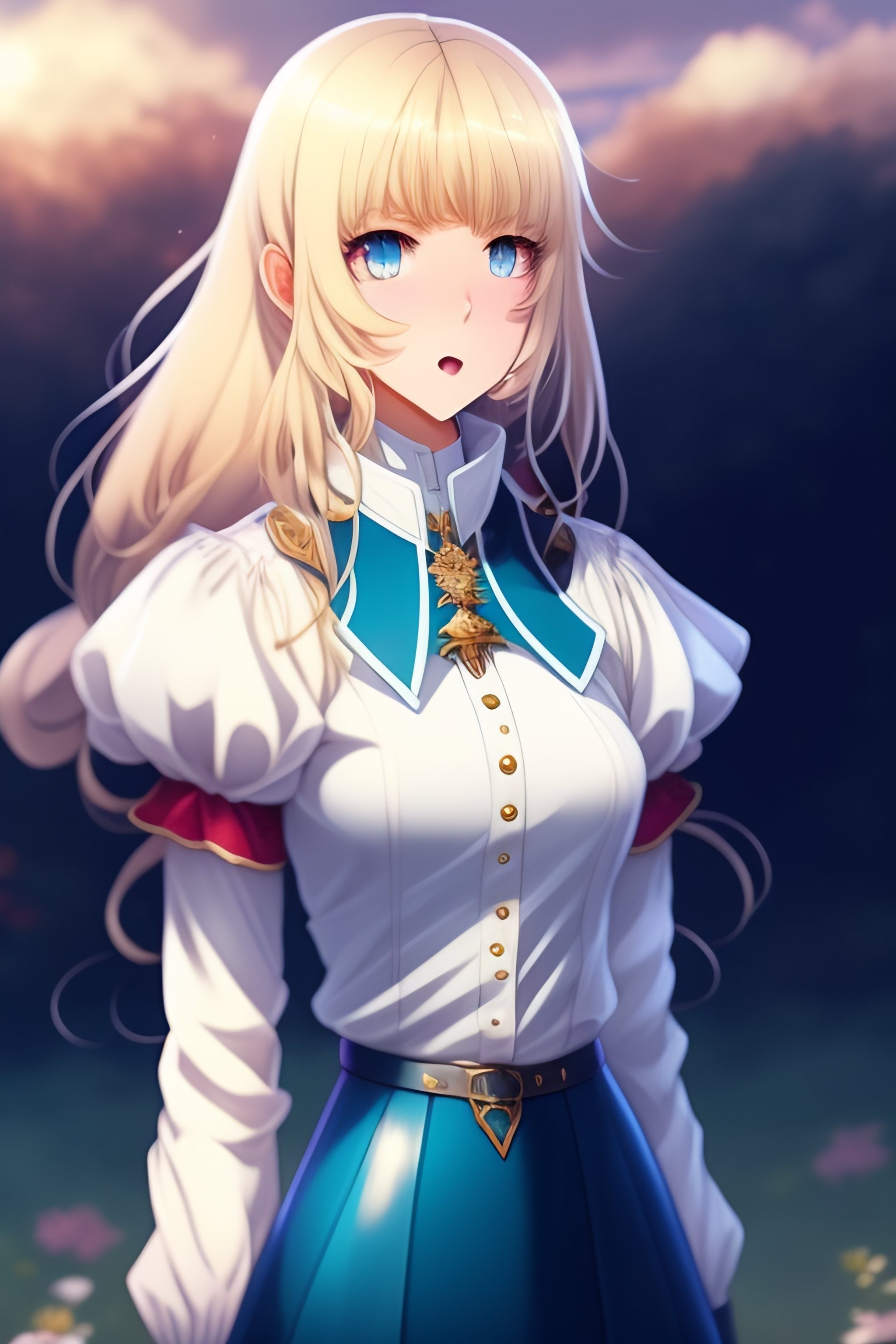 Lexica - FGO anime girl Blond, long hair, blue eyes and a pretty smile ...