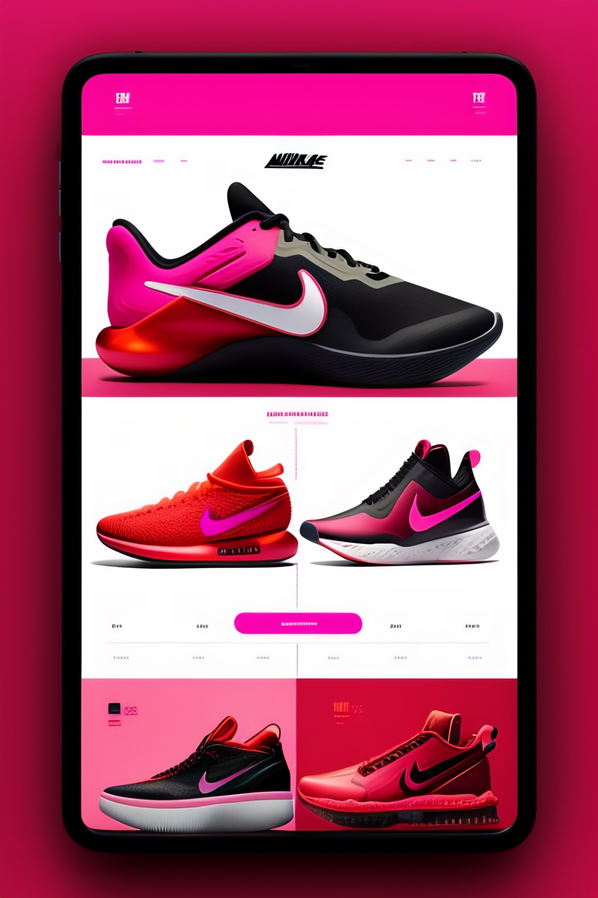 Lexica - Modern design of a web site selling nike shoes. UI design with ...