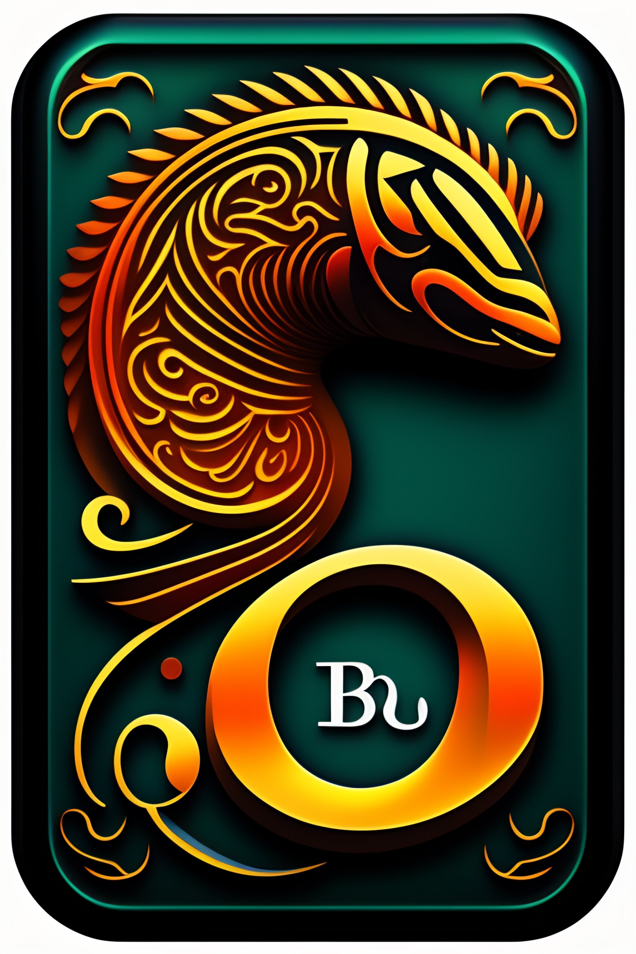 Lexica - Make a 2d monogram of a friendly barracuda head. geometric style