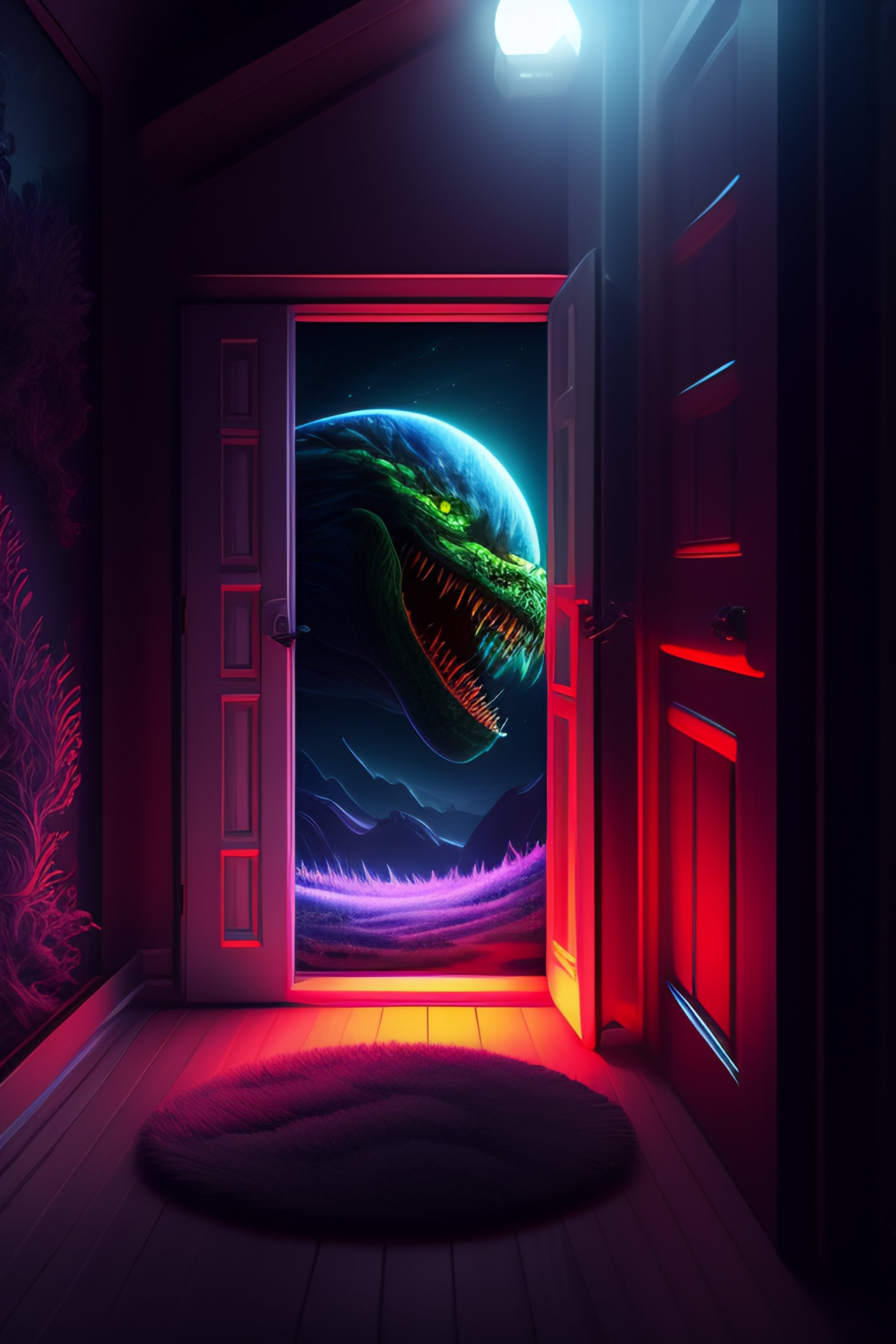 Lexica - Monster inside a liminal space of nightmares, dynamic lighting ...