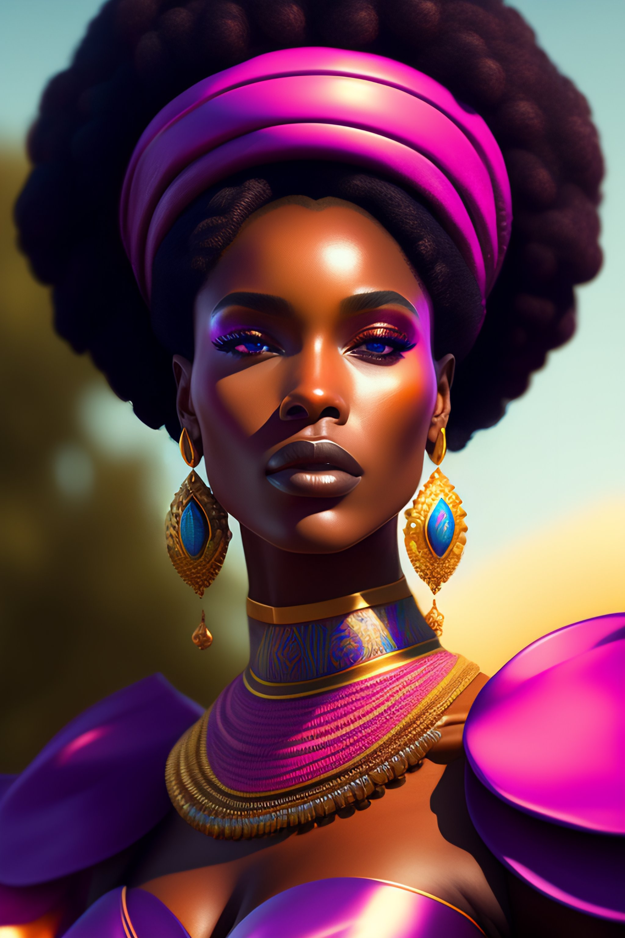 Lexica - Portrait Beautiful African black woman, Regal, elegant ...