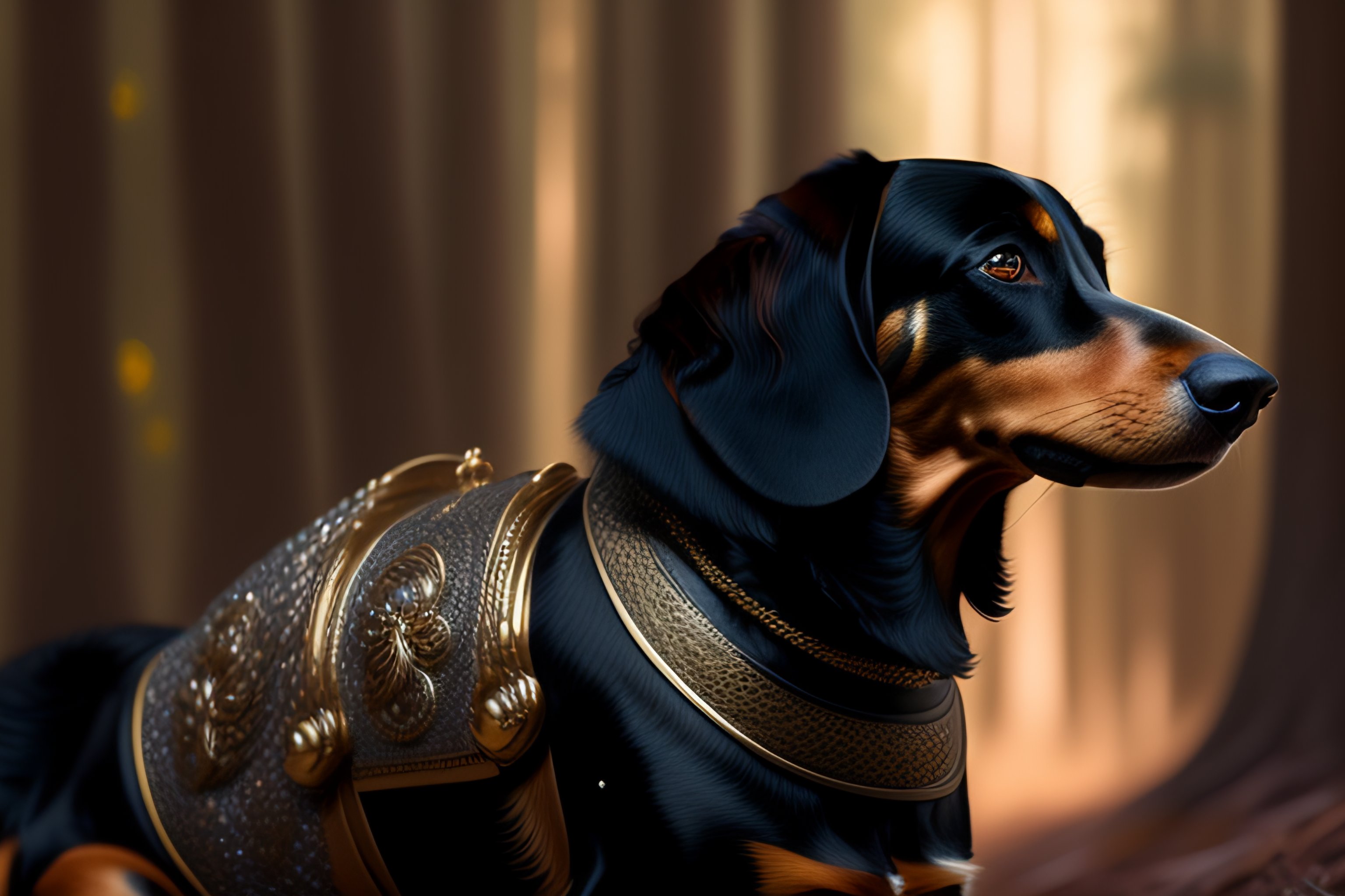 Lexica - Very beautifule dog dachshund animal black as a scifi ...