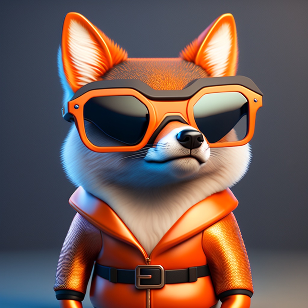 Lexica - Portrait of a cartoon fox wearing sunglasses, in the style of ...