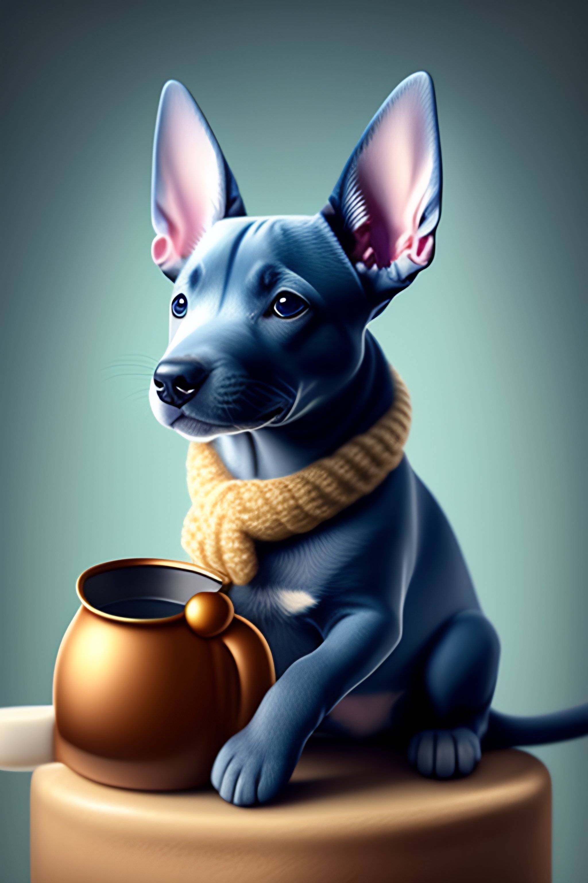 Lexica - Cute and adorable cartoon blue/grey thai ridgeback baby in a ...