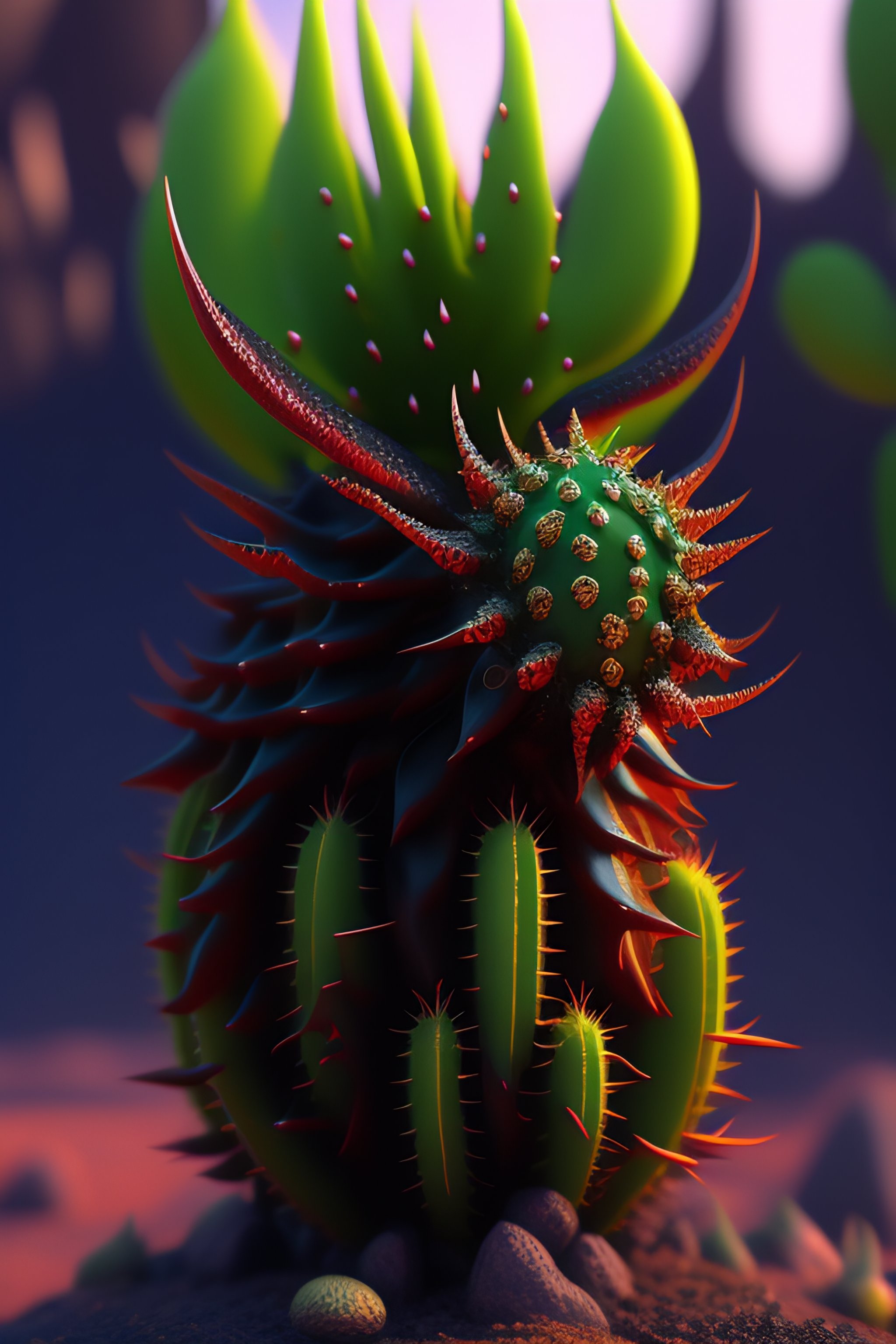 Lexica - Cactus-shaped monster with thorns and teeth and thorny ...