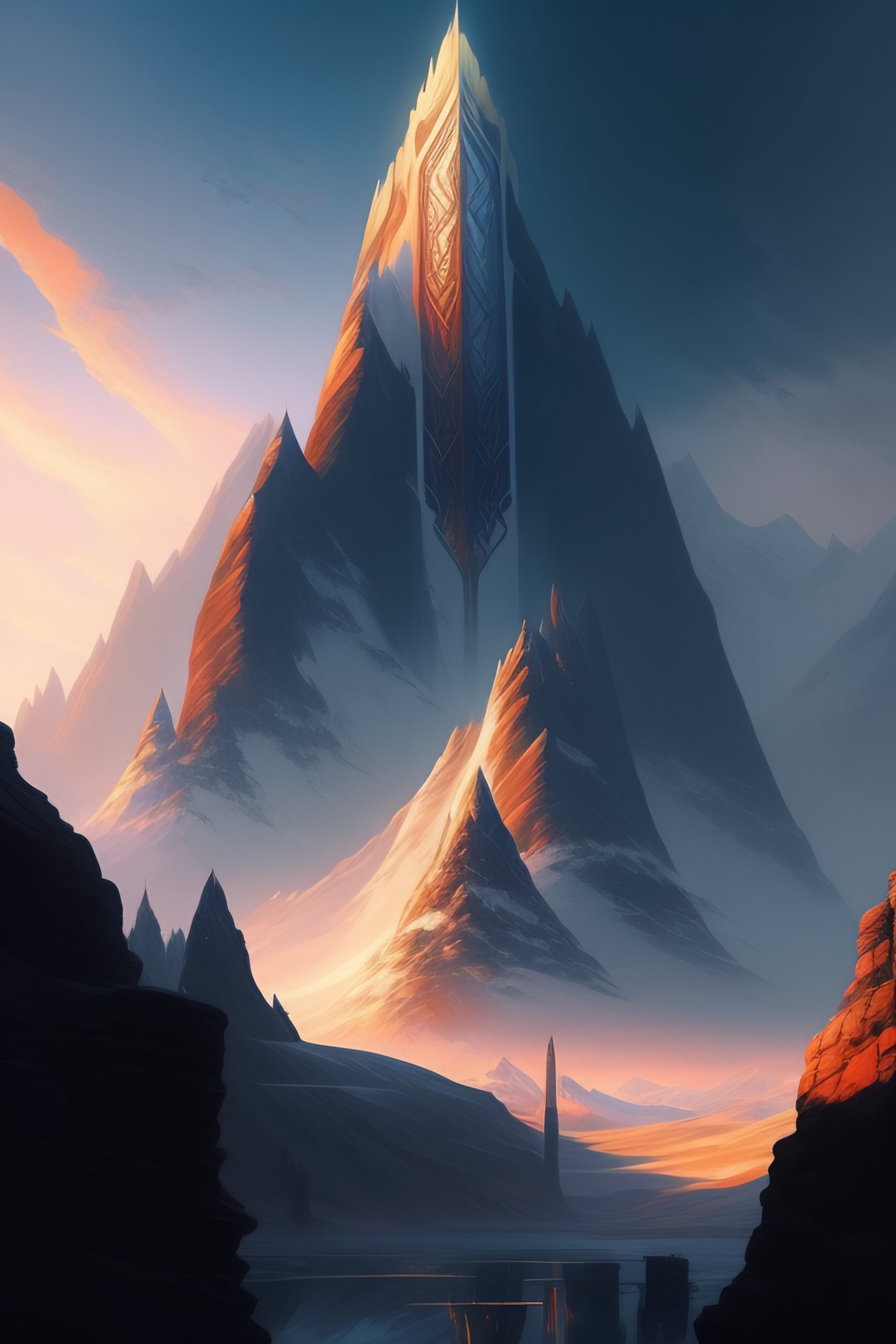 Lexica - A beautiful artwork illustration, minas tirith, high contrast ...