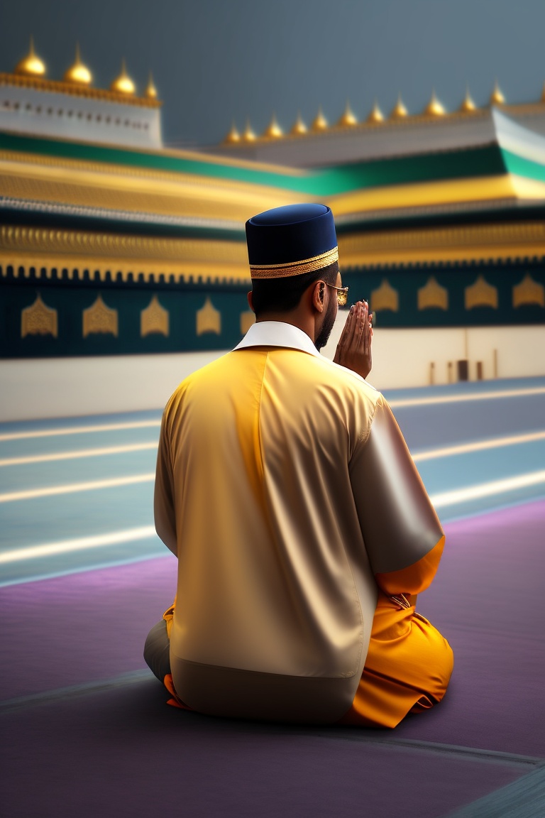 Lexica - A muslim praying in front of kaaba during ramadhan pray to god ...