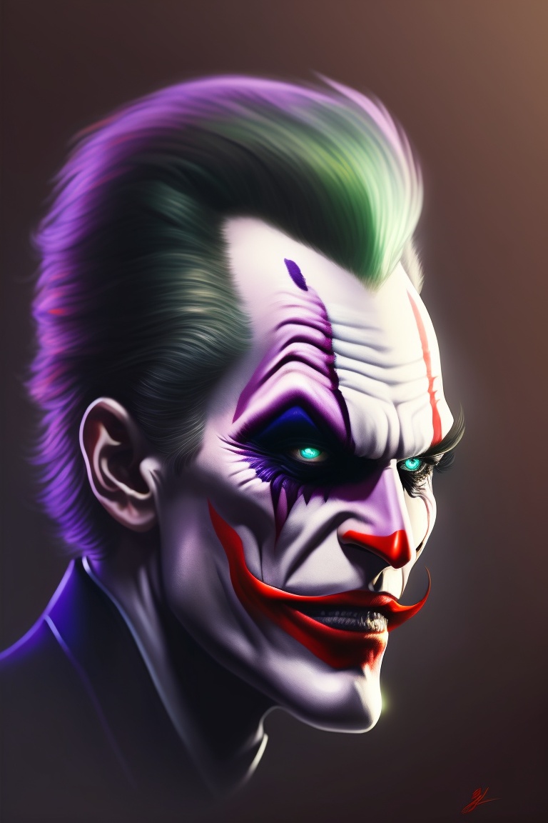 Lexica - Evil joker, acrylic painting, hyper realistic, 4k, cinematic ...