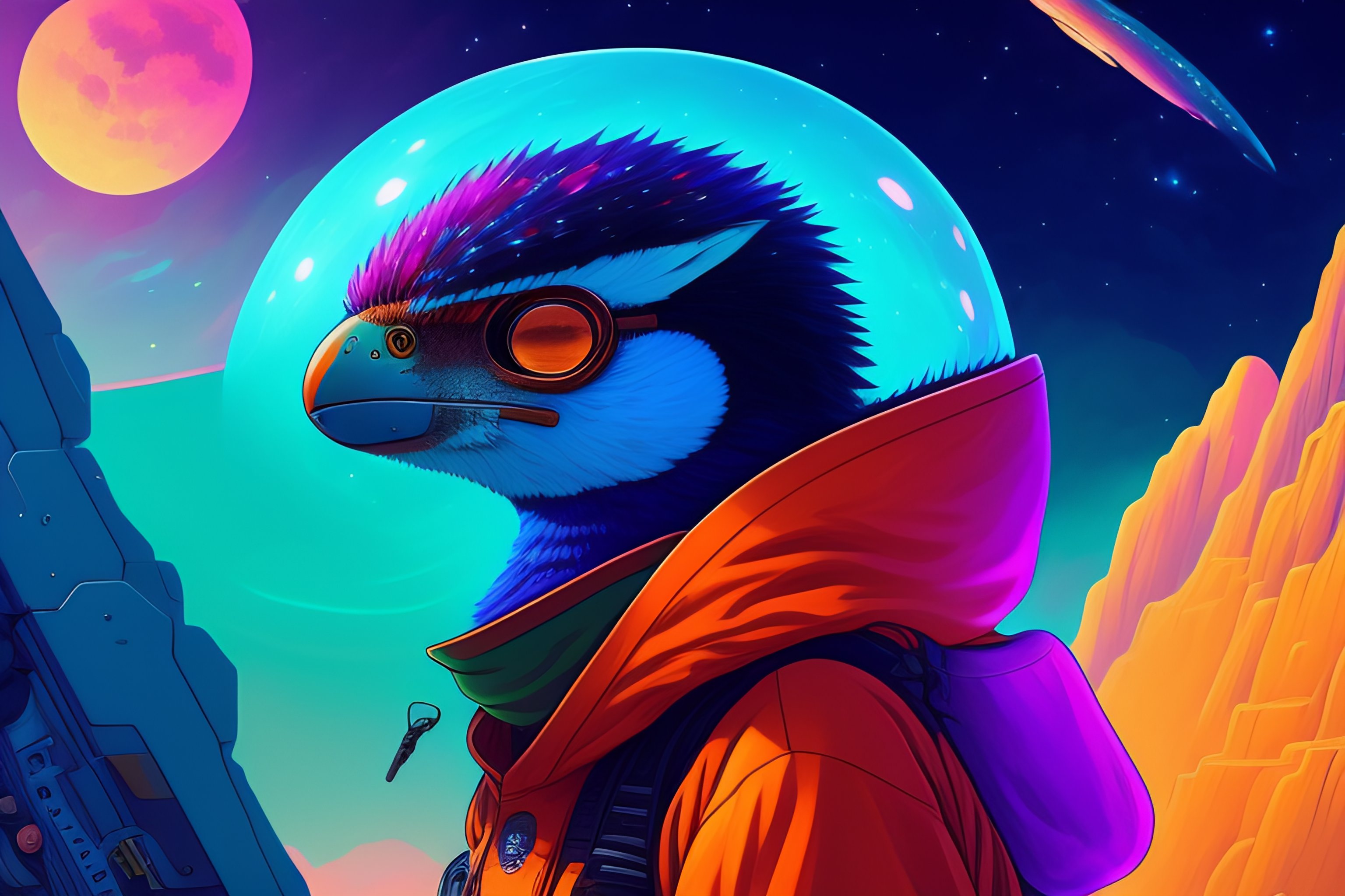 Lexica - Photo of a quetzal in the space, style of laurie greasley ...