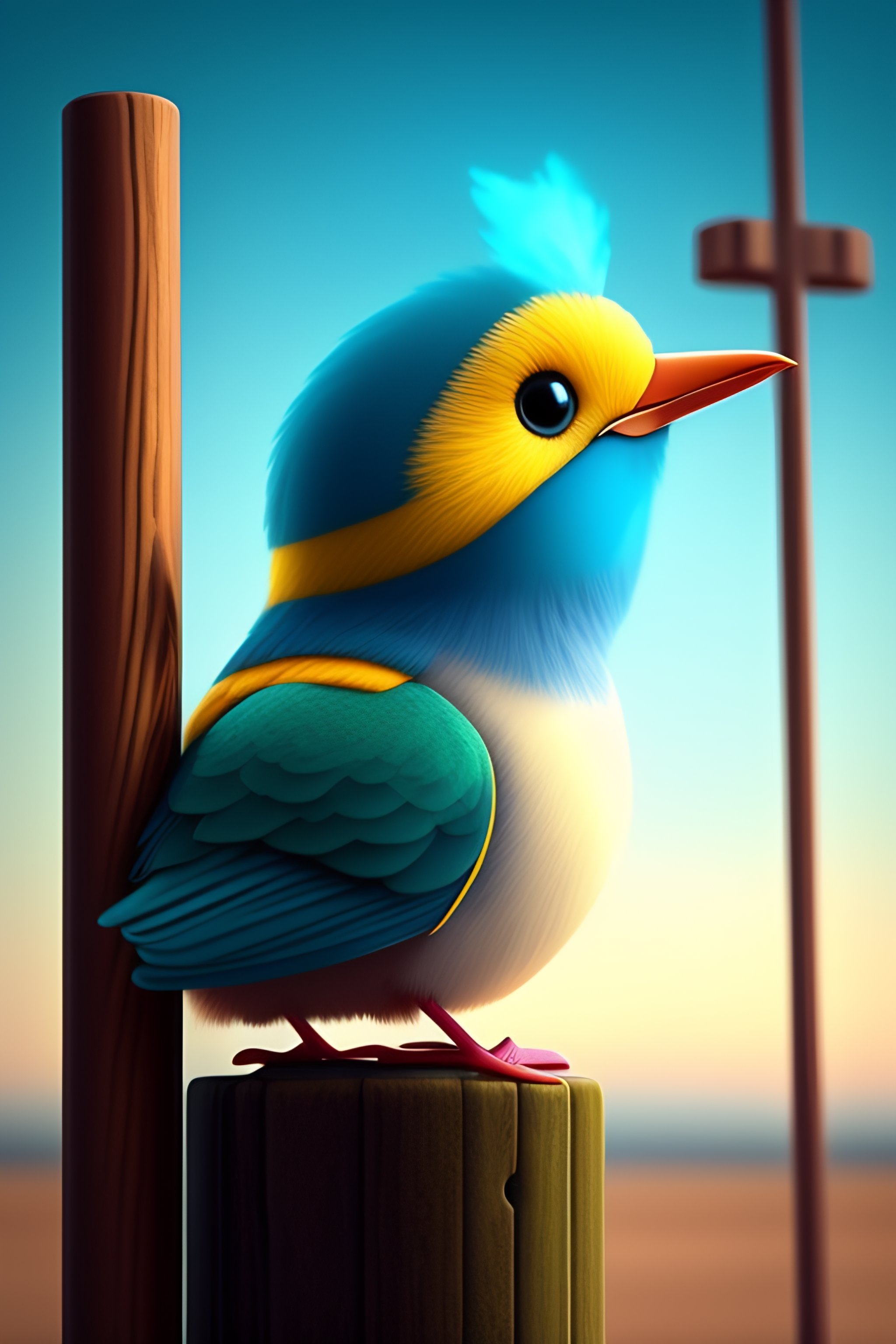 Lexica - Image of twitter bird as a cartoon, sitting other telephone pole wires, and talking ...