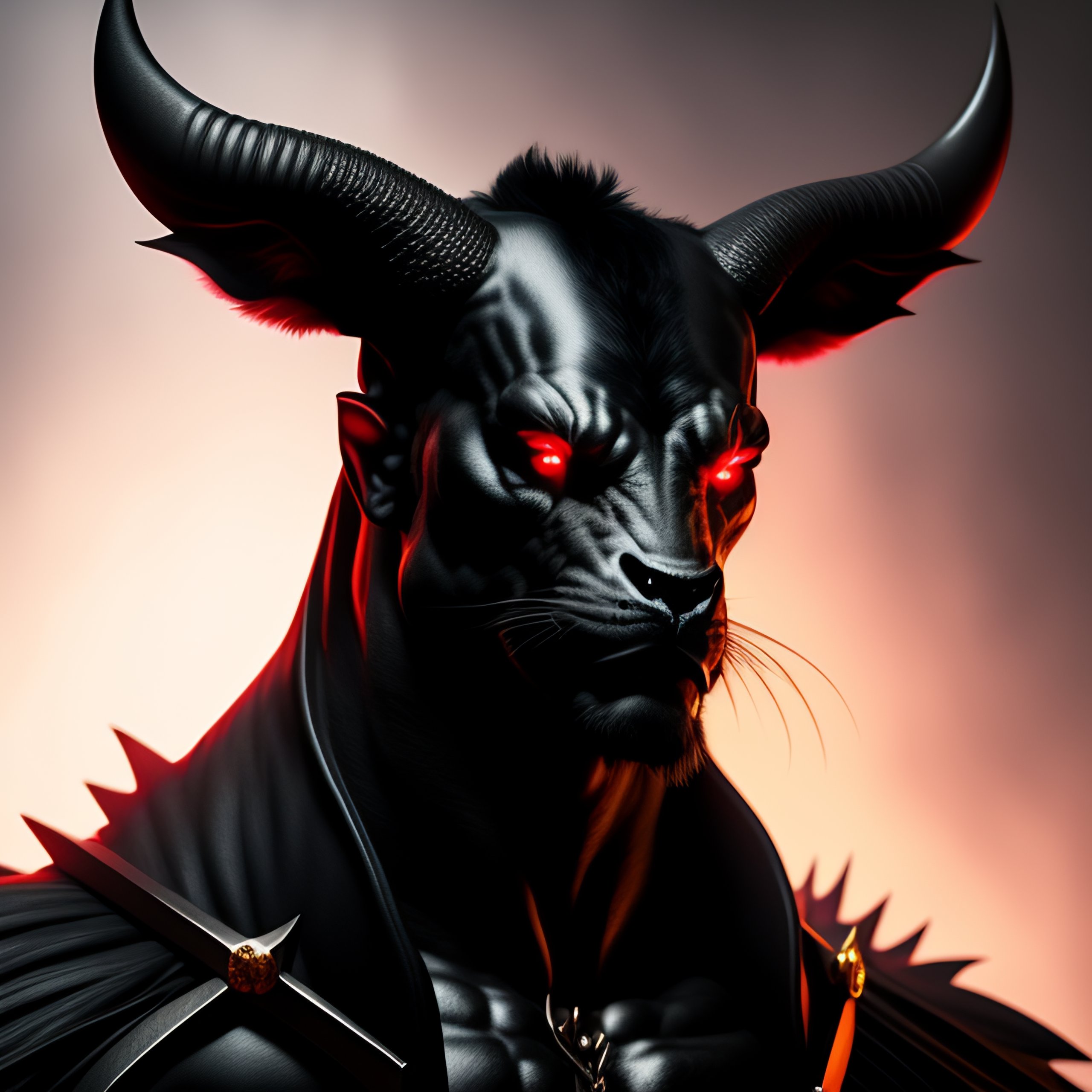 Lexica - Draw a mix of minotaur and a devil, with a lot of muscles ...