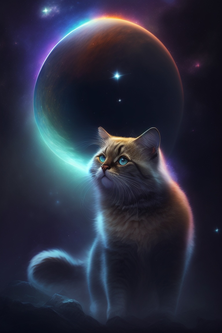 Lexica - A cute cat in space