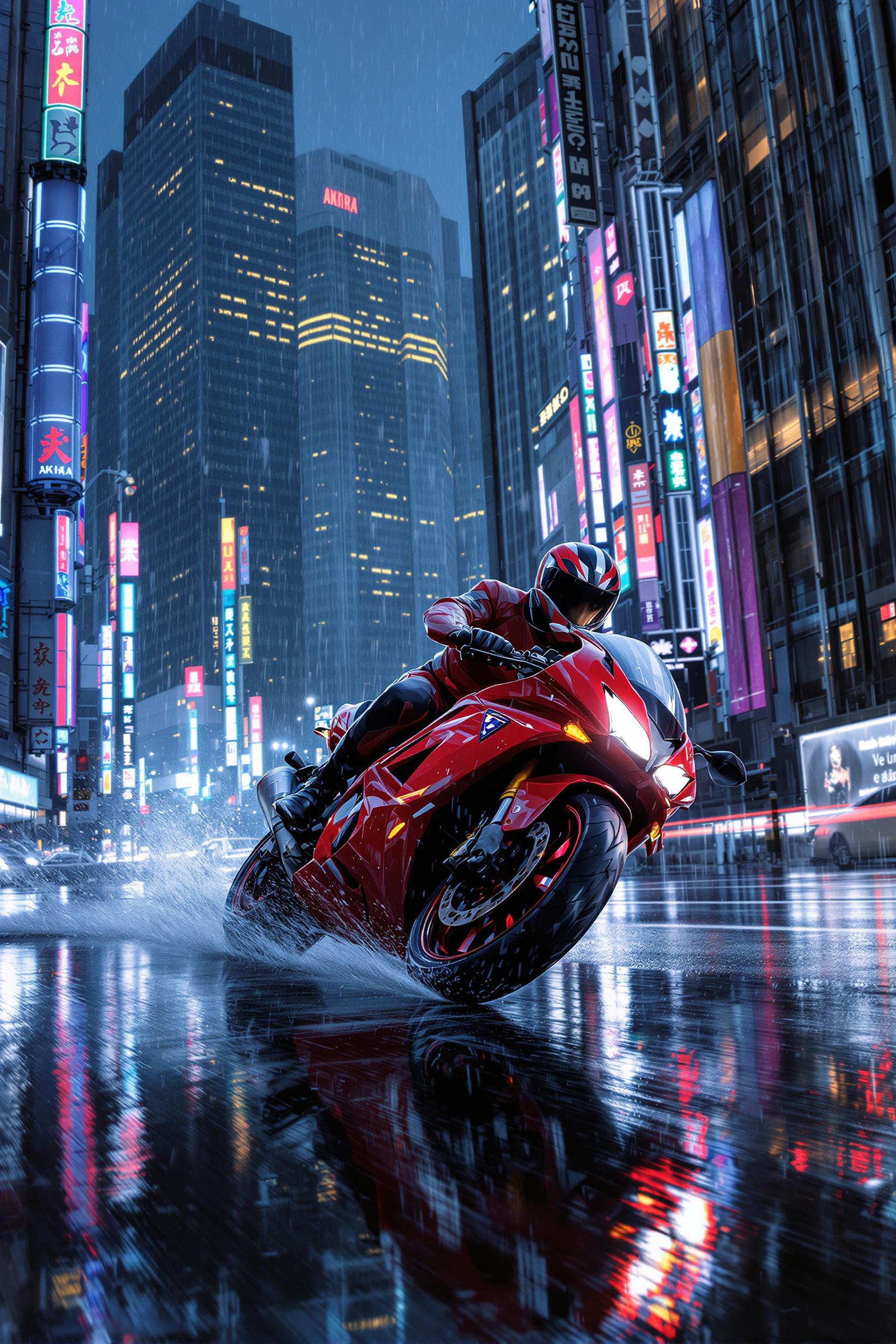 Lexica - Anime art of Akira, detailed scene, red, perfect face ...