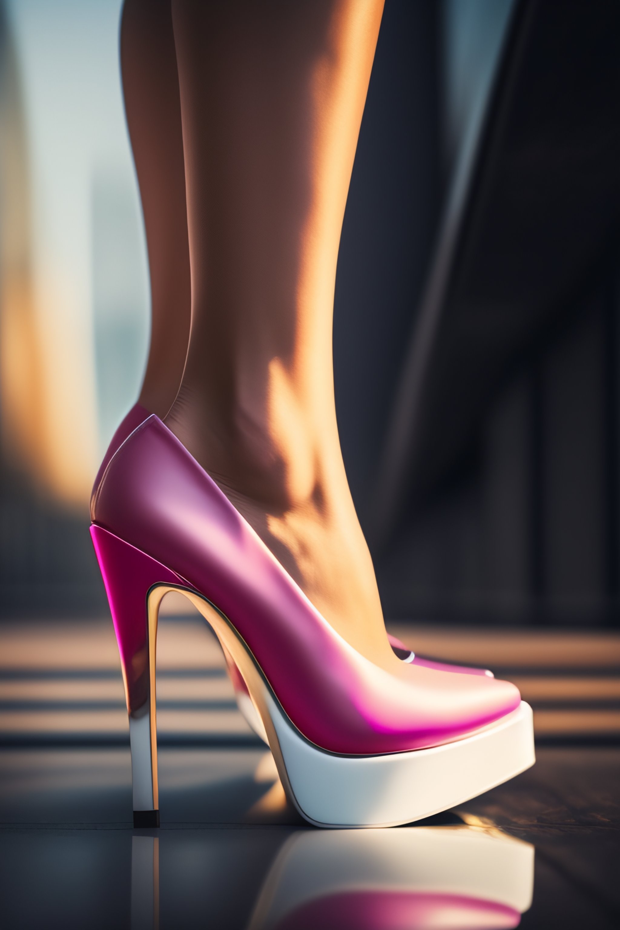 Lexica - Strong unrealistic woman on high heels with onesi