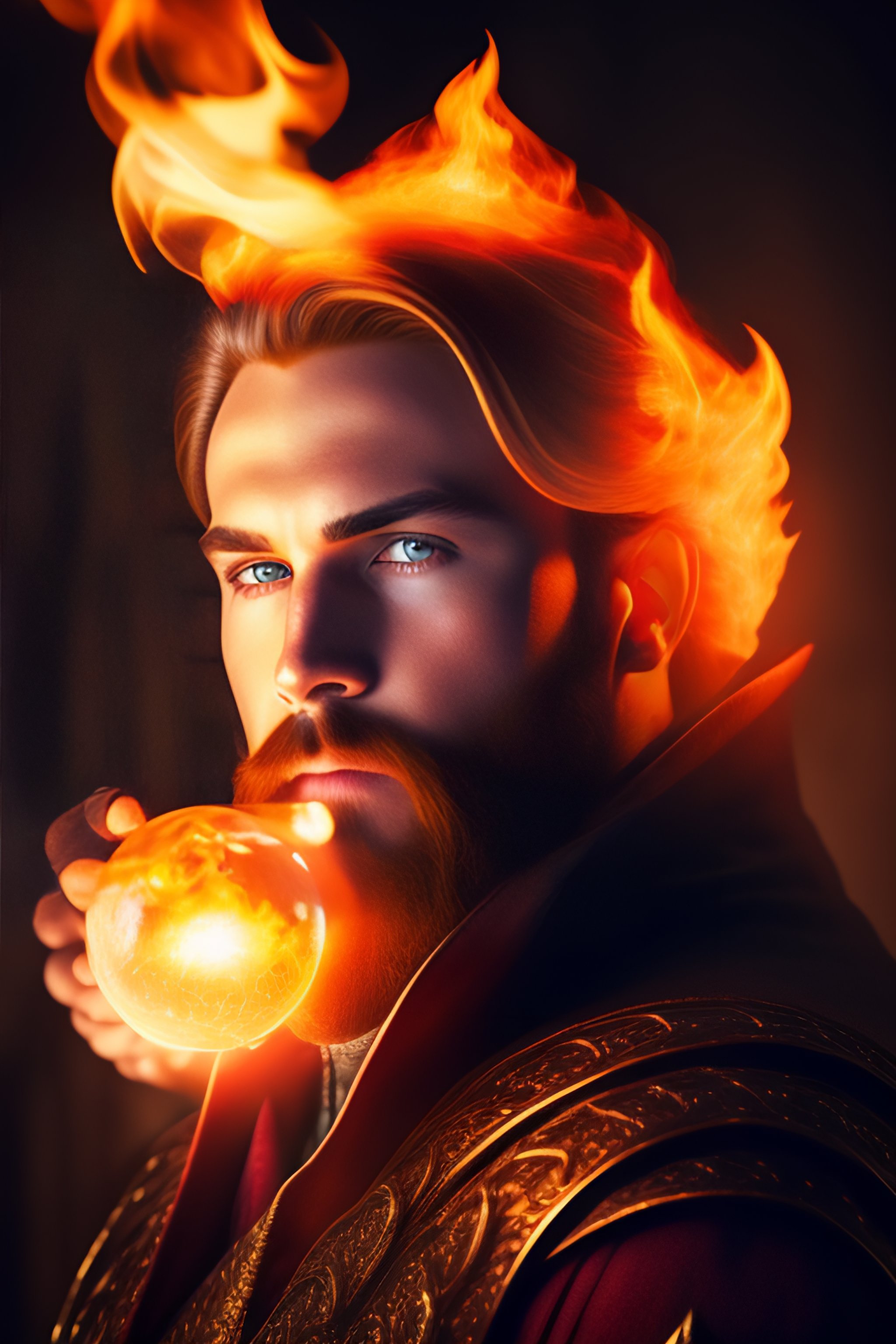 Lexica - Dungeons & Dragons wizard casting fireball