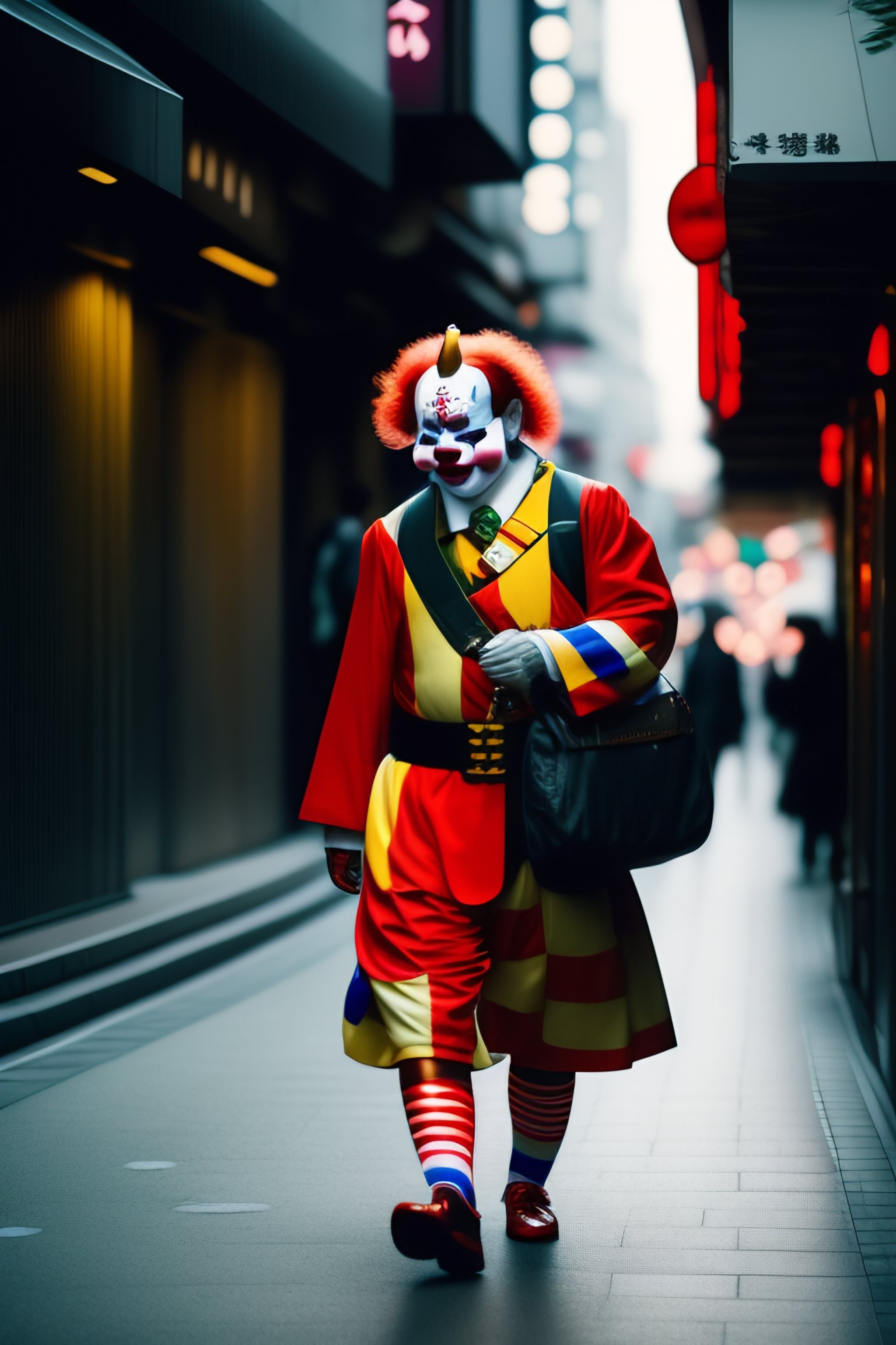 Lexica - Blind clown wandering through tokyo