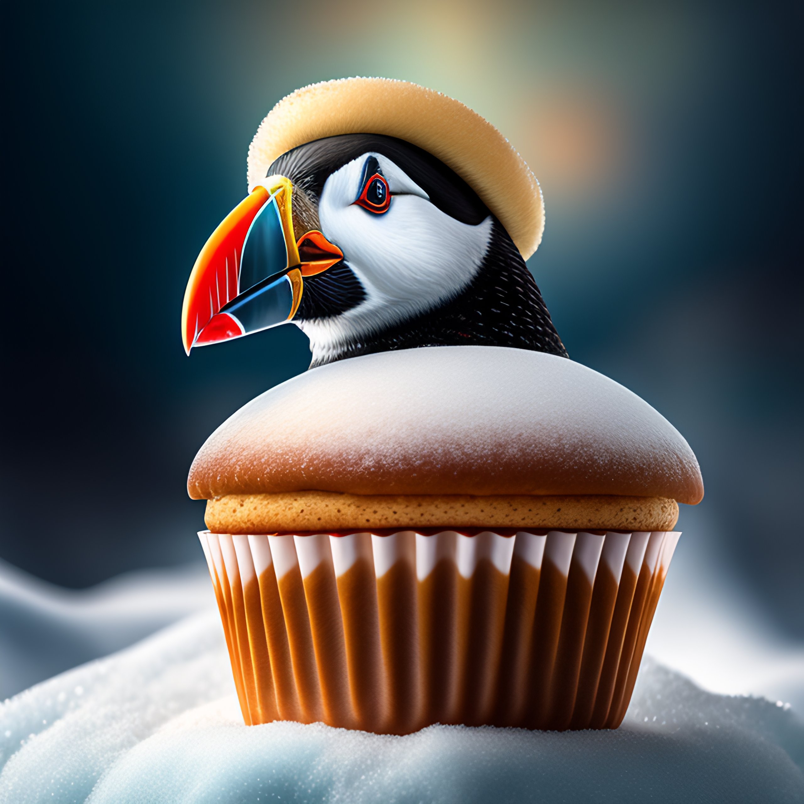 Lexica - Beautiful and bright advertising, painting of a puffin in ...