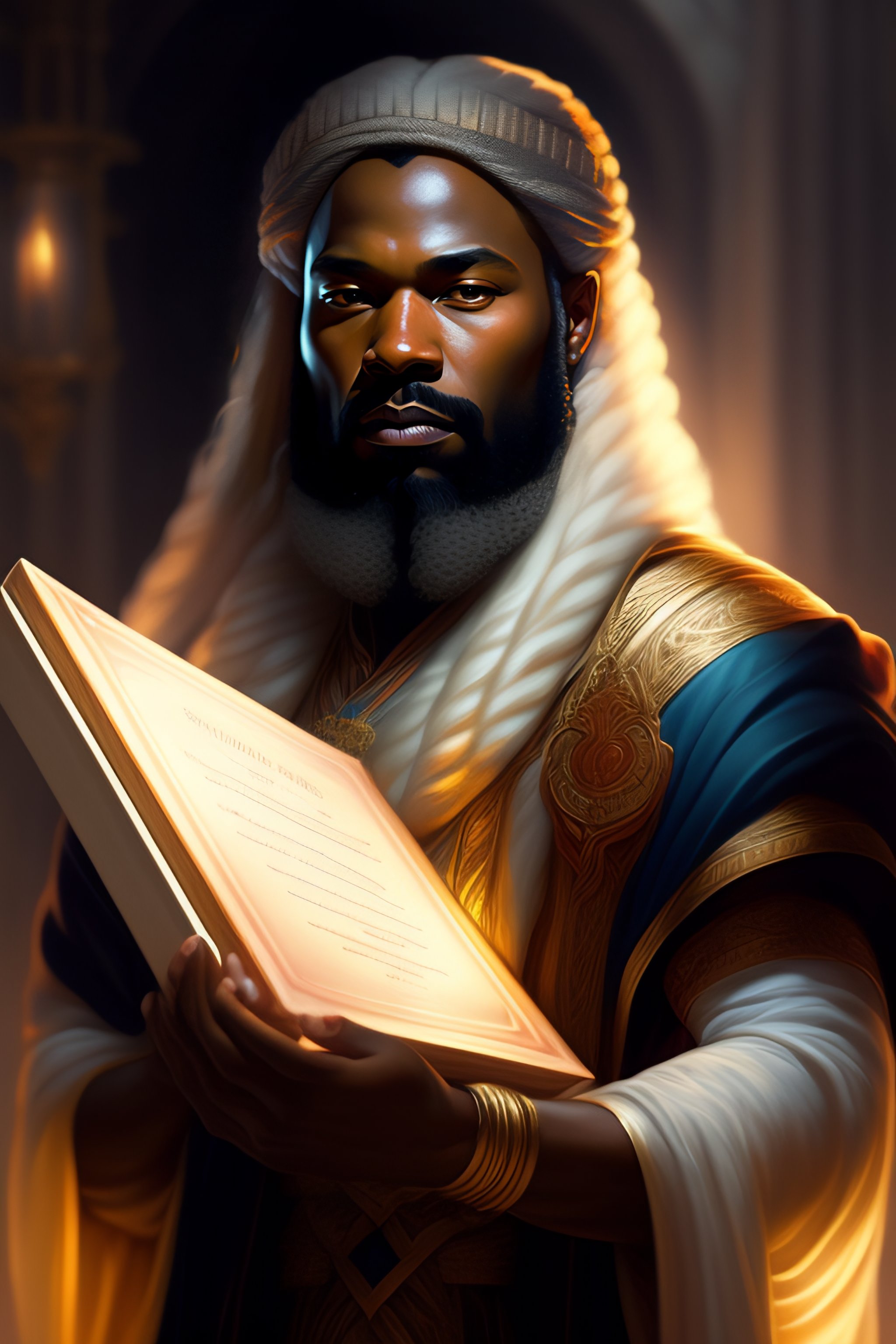 Lexica - Portrait Moses holding a commandment, caricature, highly ...