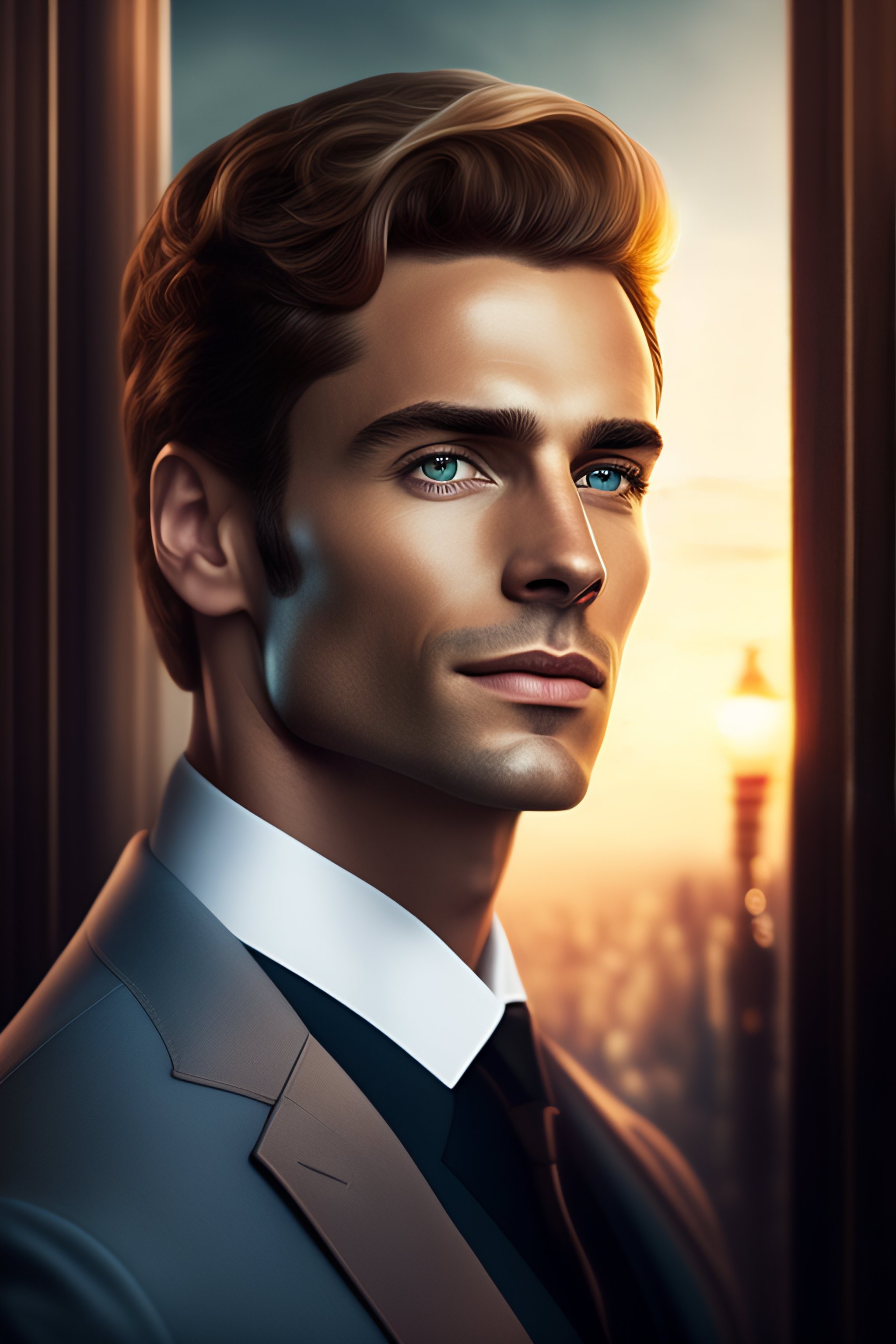 Lexica - Portrait of a man from the future with love in his eyes
