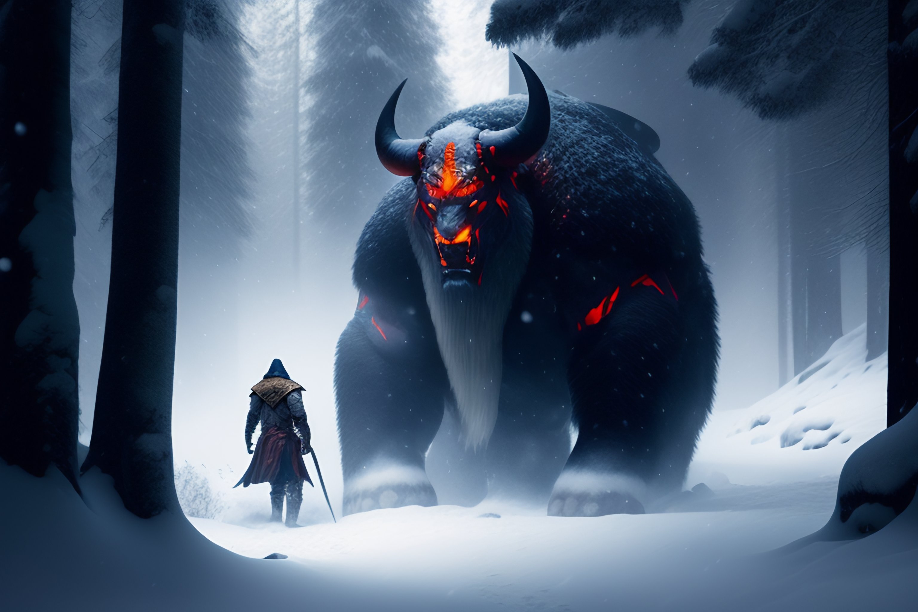 Lexica - Medieval fantasy berzerk barbarian fighting a giant black ...