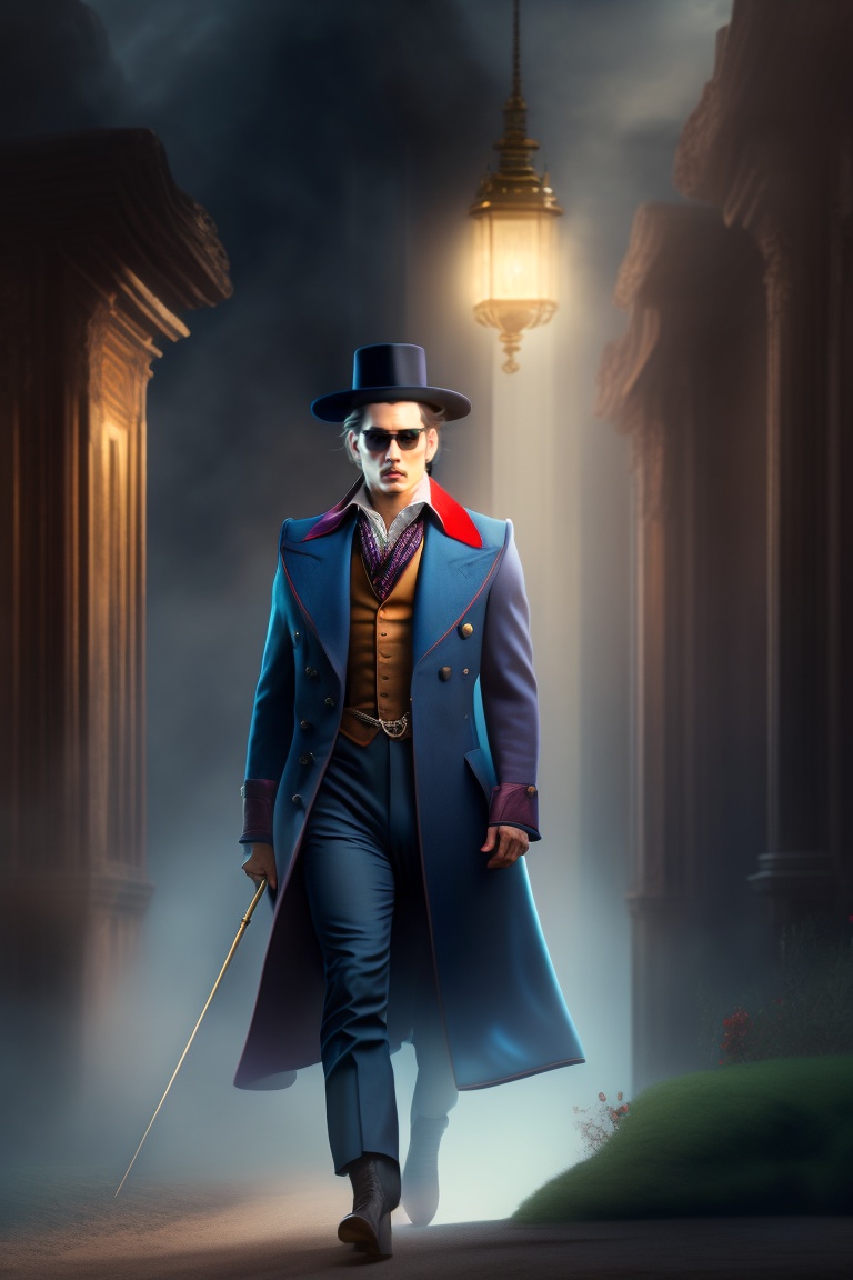 Lexica - Johnny Depp dressed as a vintage detective, full body, going a ...